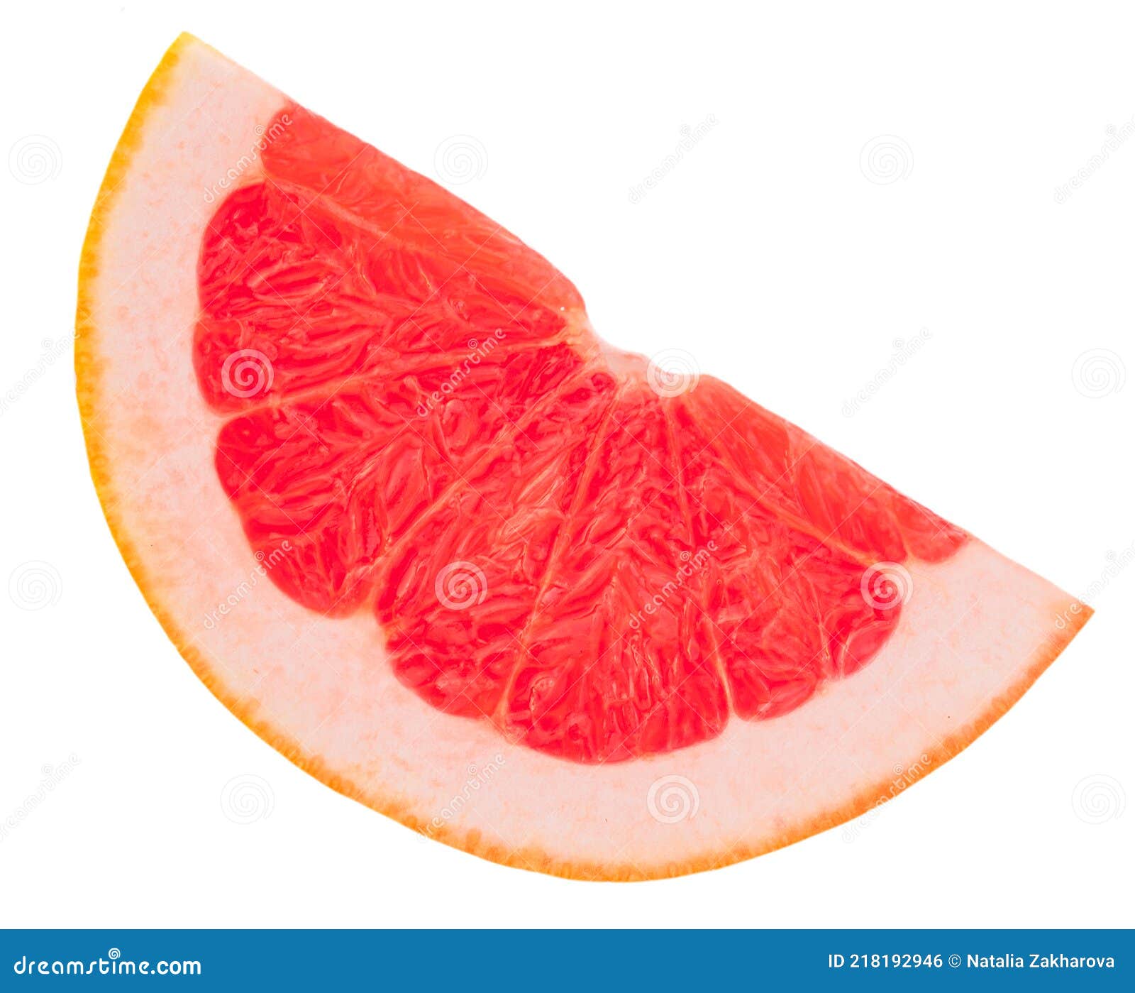 Grapefruit Piece Isolated on White Background, Top View. Grapefruit ...