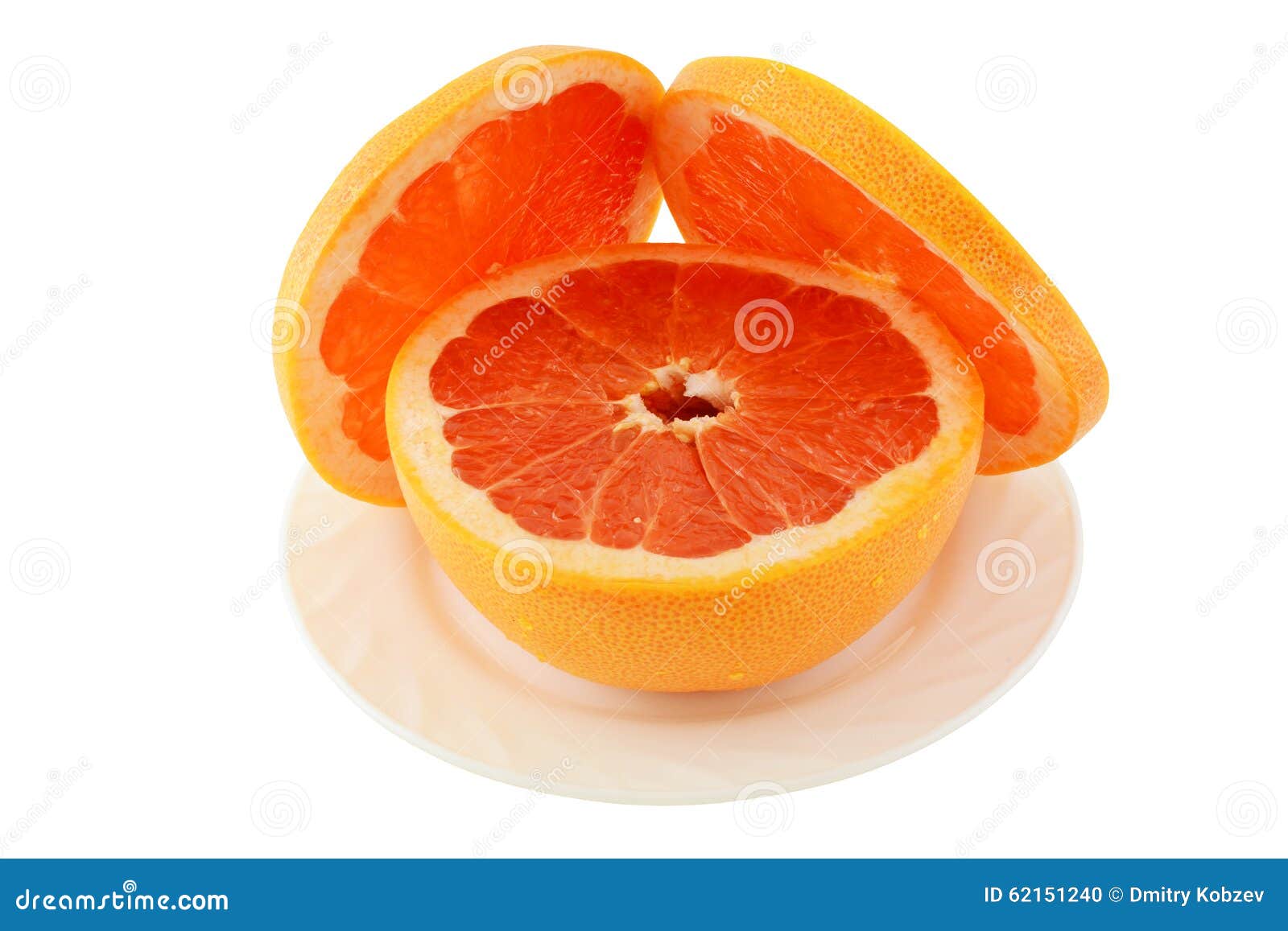 Grapefruit on the plate stock photo. Image of crop, dish - 62151240