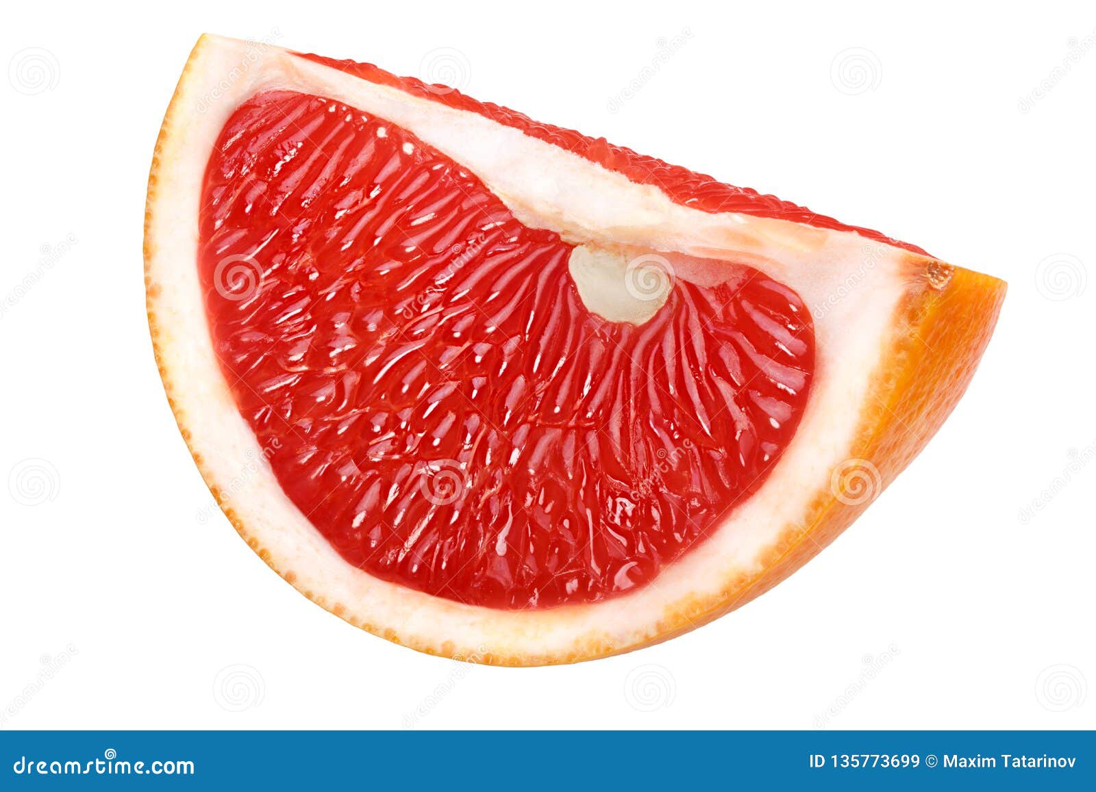 Grapefruit Quarter Isolated, Paths Stock Image - Image of grapefruit ...