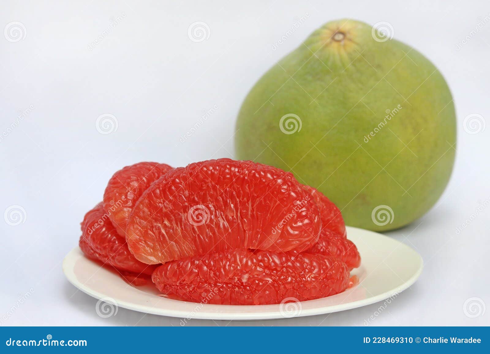 Grapefruit Ruby of Siam or Fresh Red Pomelo on White Background, Stock ...