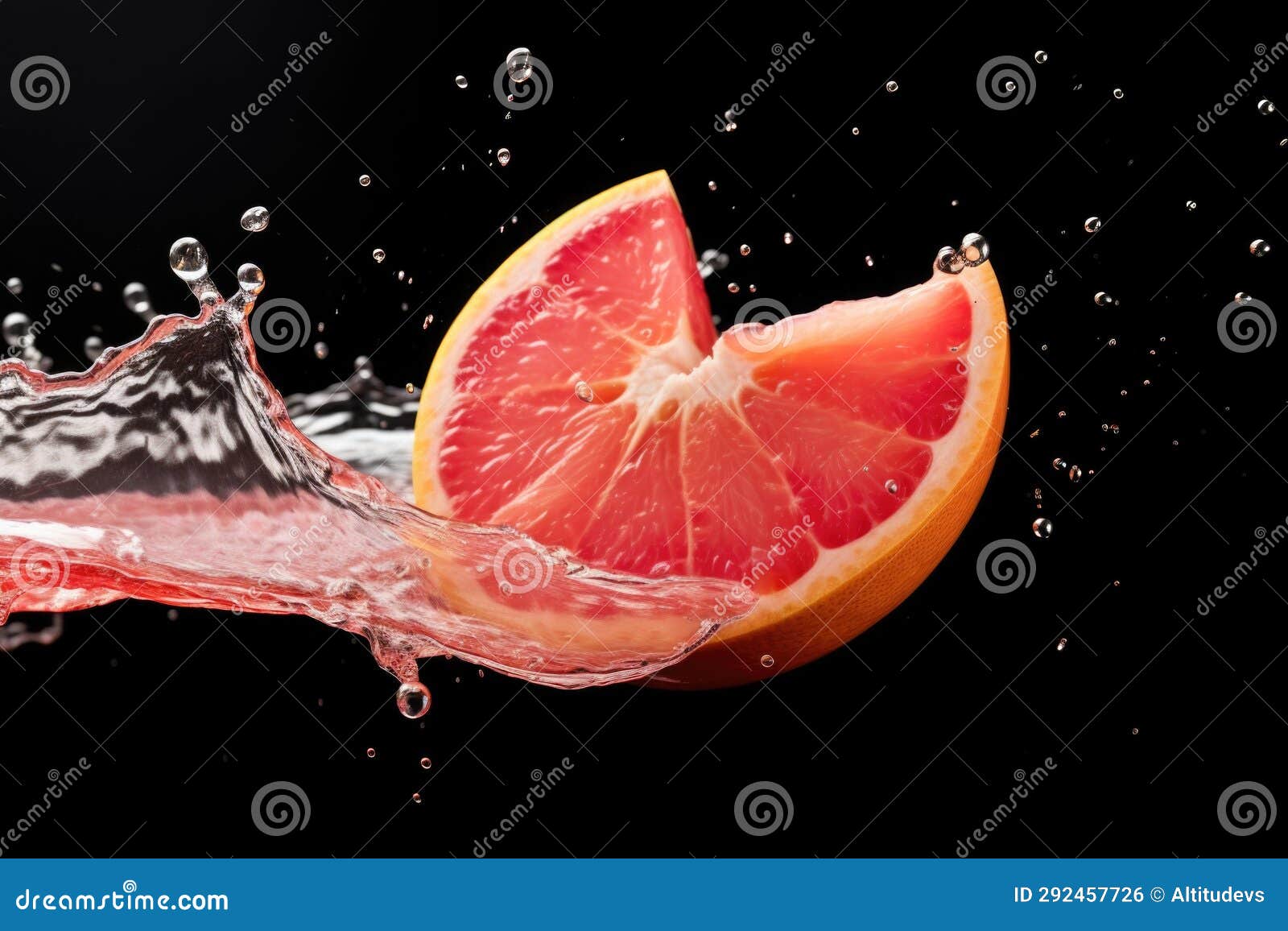 Grapefruit Segment Dropping into a Full Glass of Juice, Capturing the ...