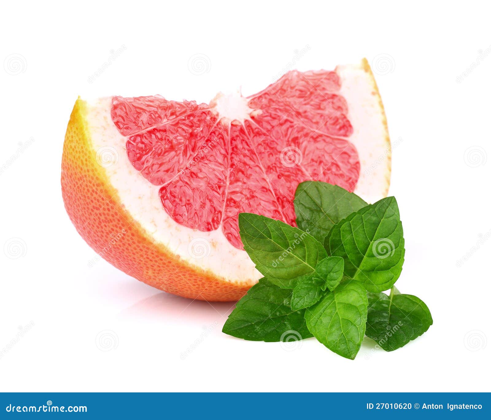 Grapefruit slice with mint stock photo. Image of green - 27010620