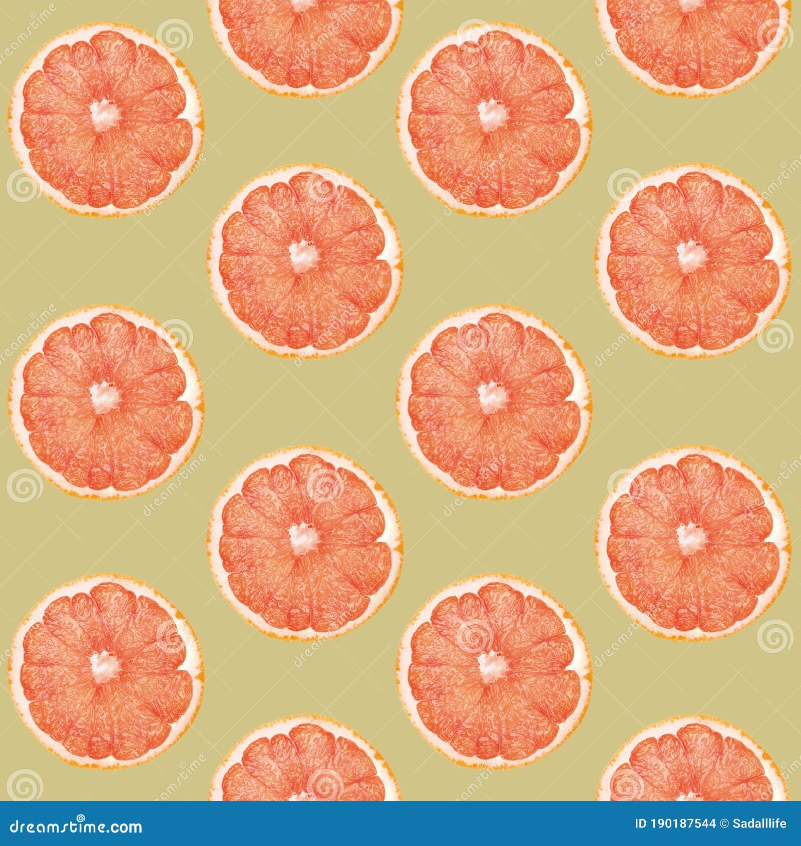 Grapefruit Slice Pattern Wallpaper Design Stock Illustration ...