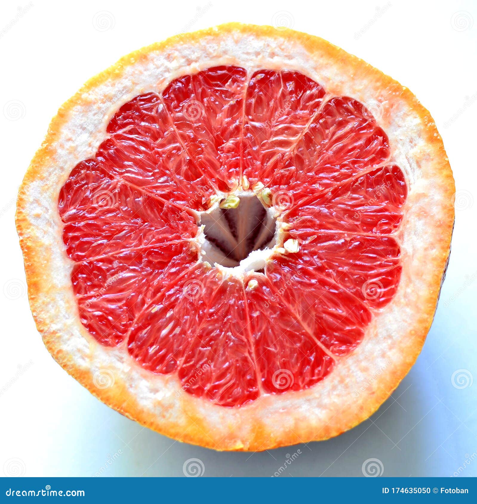 Grapefruit Sliced Half Inside Fruit Stock Photo - Image of detail ...
