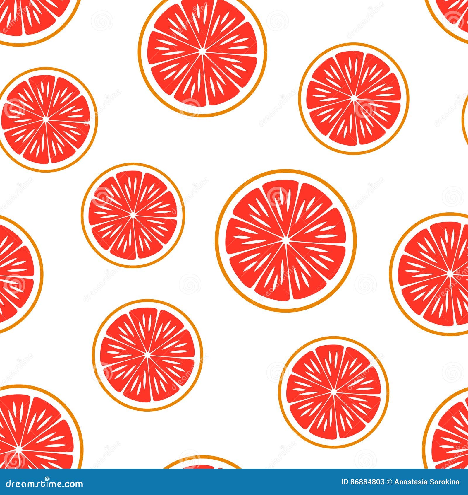 Grapefruit. Vector Seamless Pattern Stock Vector - Illustration of ...
