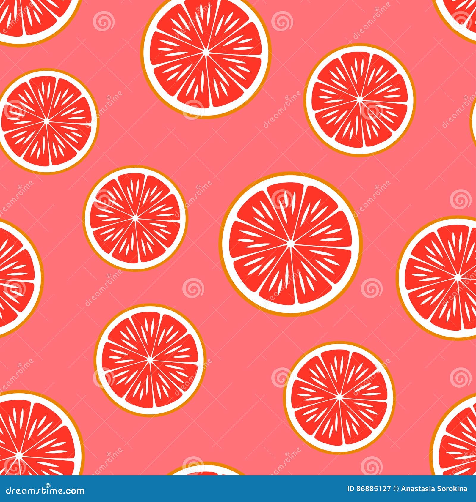 Grapefruit. Vector Seamless Pattern Stock Vector - Illustration of ...