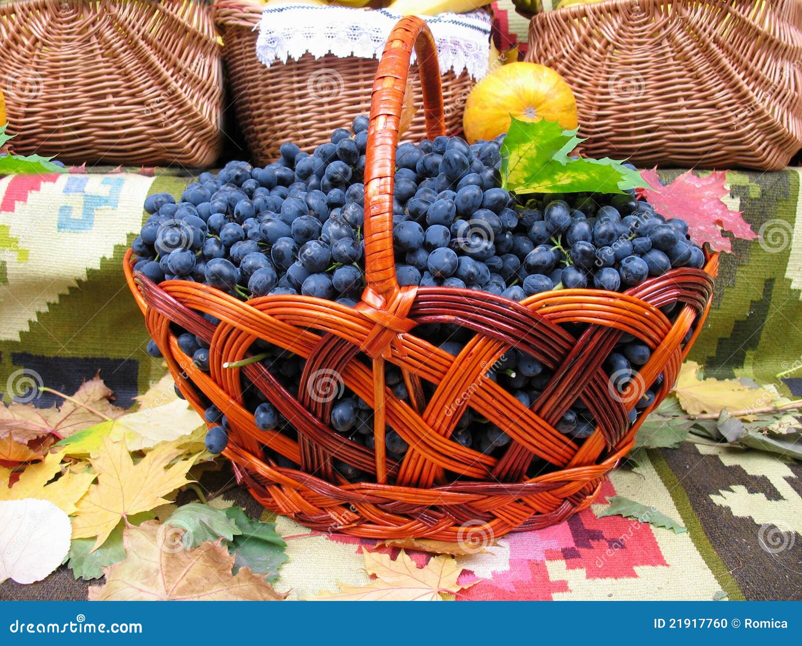Grapes in the basket stock photo. Image of fresh, isolated - 21917760