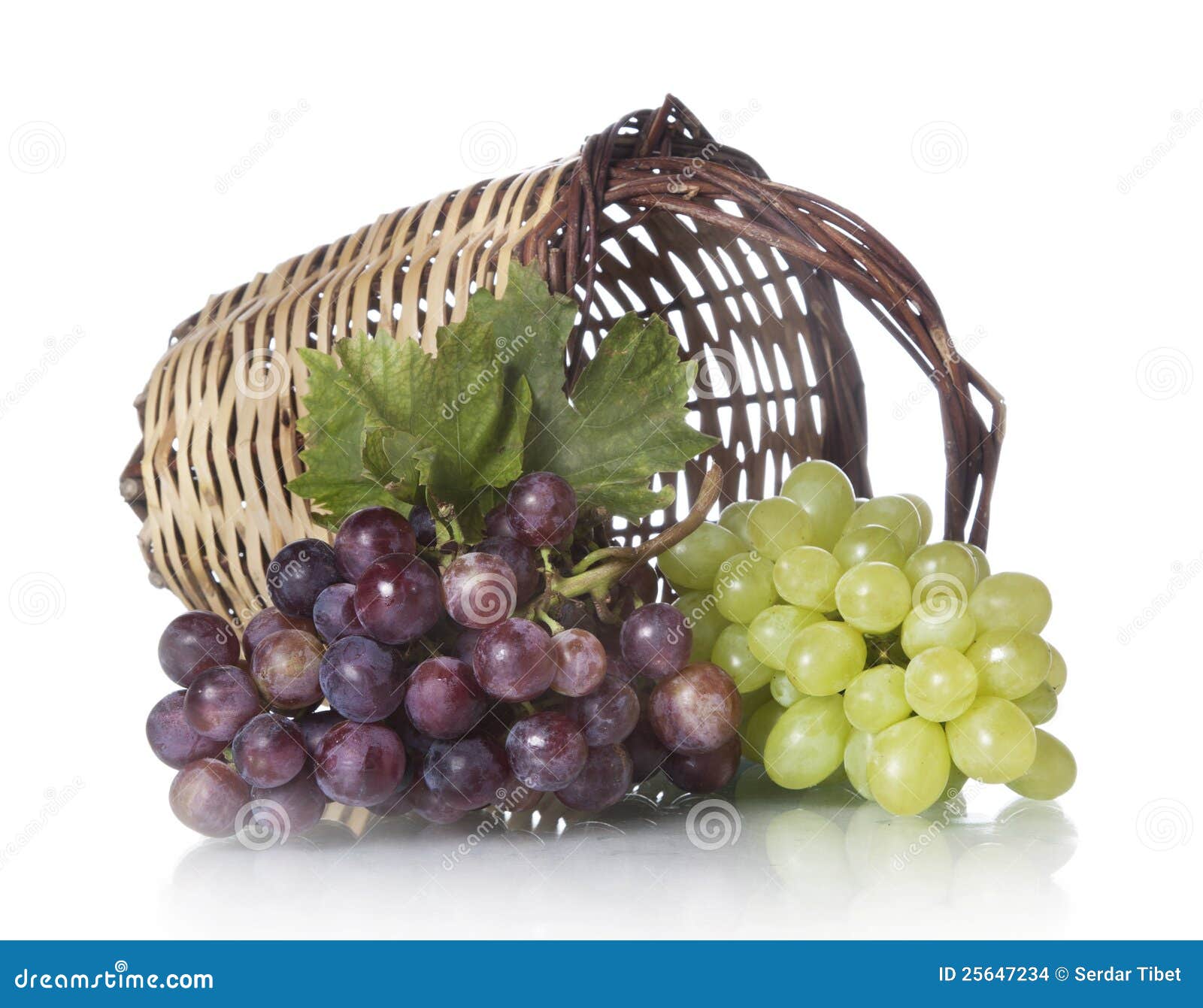 Grapes with basket stock photo. Image of isolated, healthy - 25647234