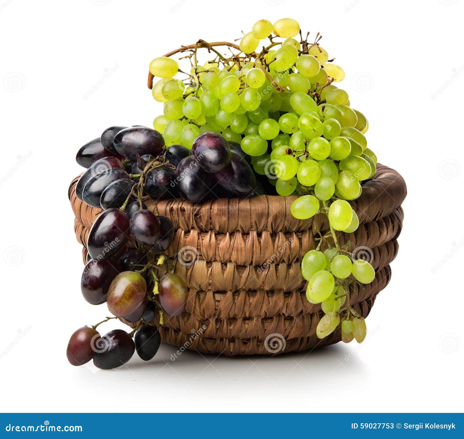 Grapes in basket stock image. Image of branch, ripe, assortment - 59027753