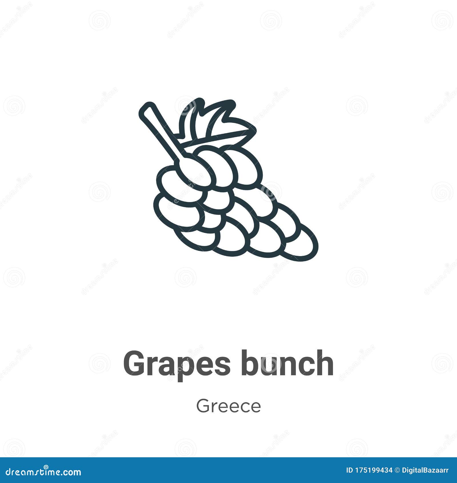 Grapes Bunch Outline Vector Icon. Thin Line Black Grapes Bunch Icon ...
