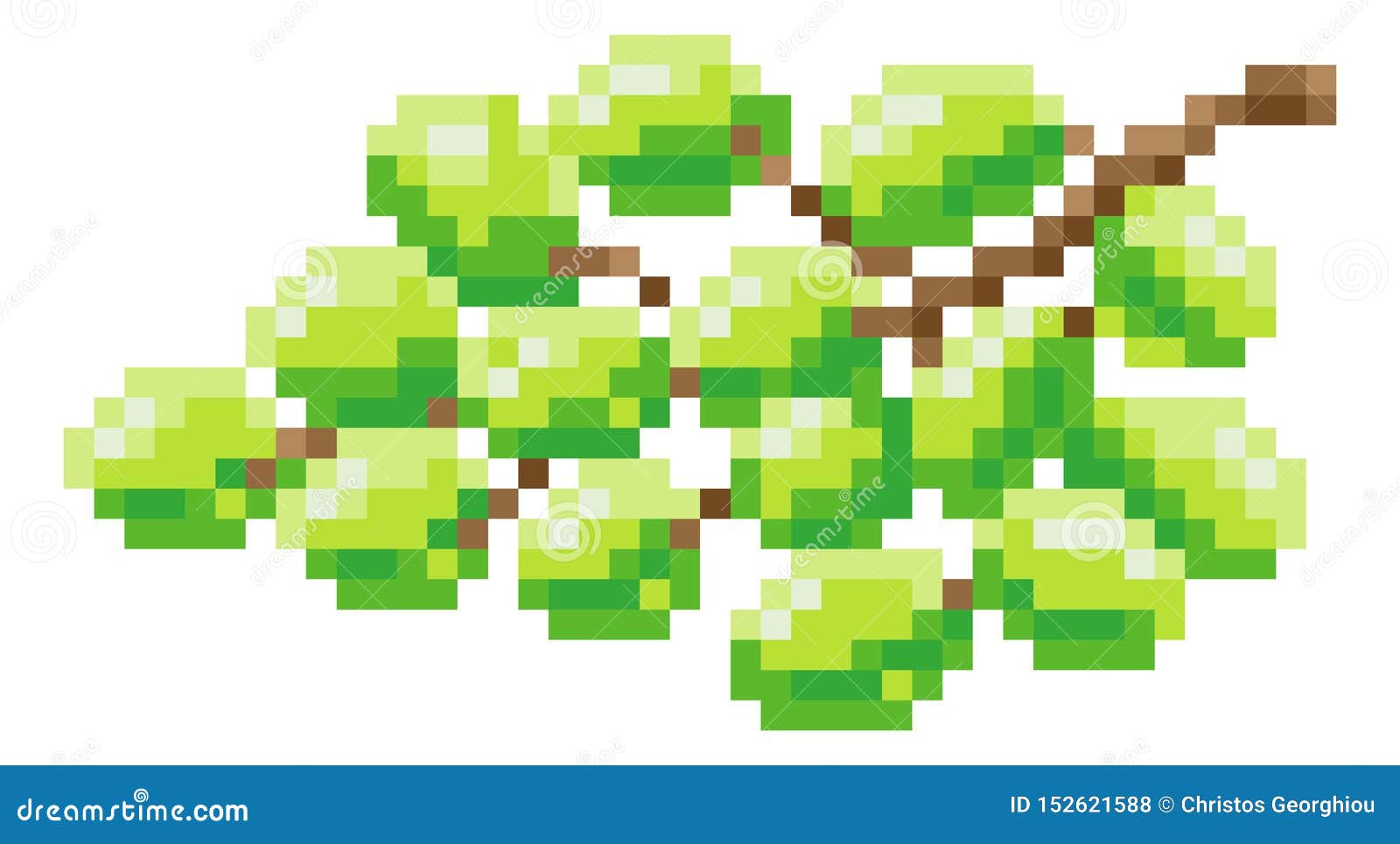 Grapes Bunch Pixel Art 8 Bit Video Game Fruit Icon Stock Vector ...