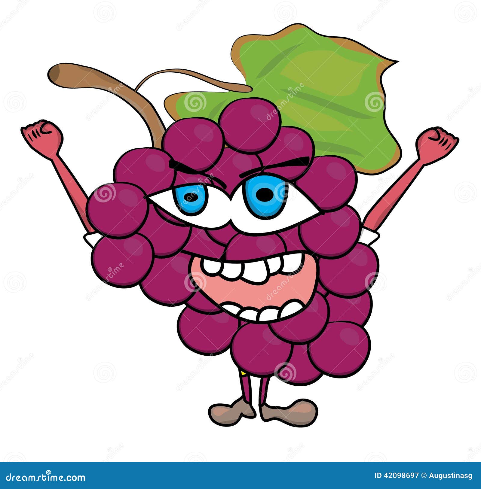 Grapes cartoon character stock illustration. Illustration of shouting ...