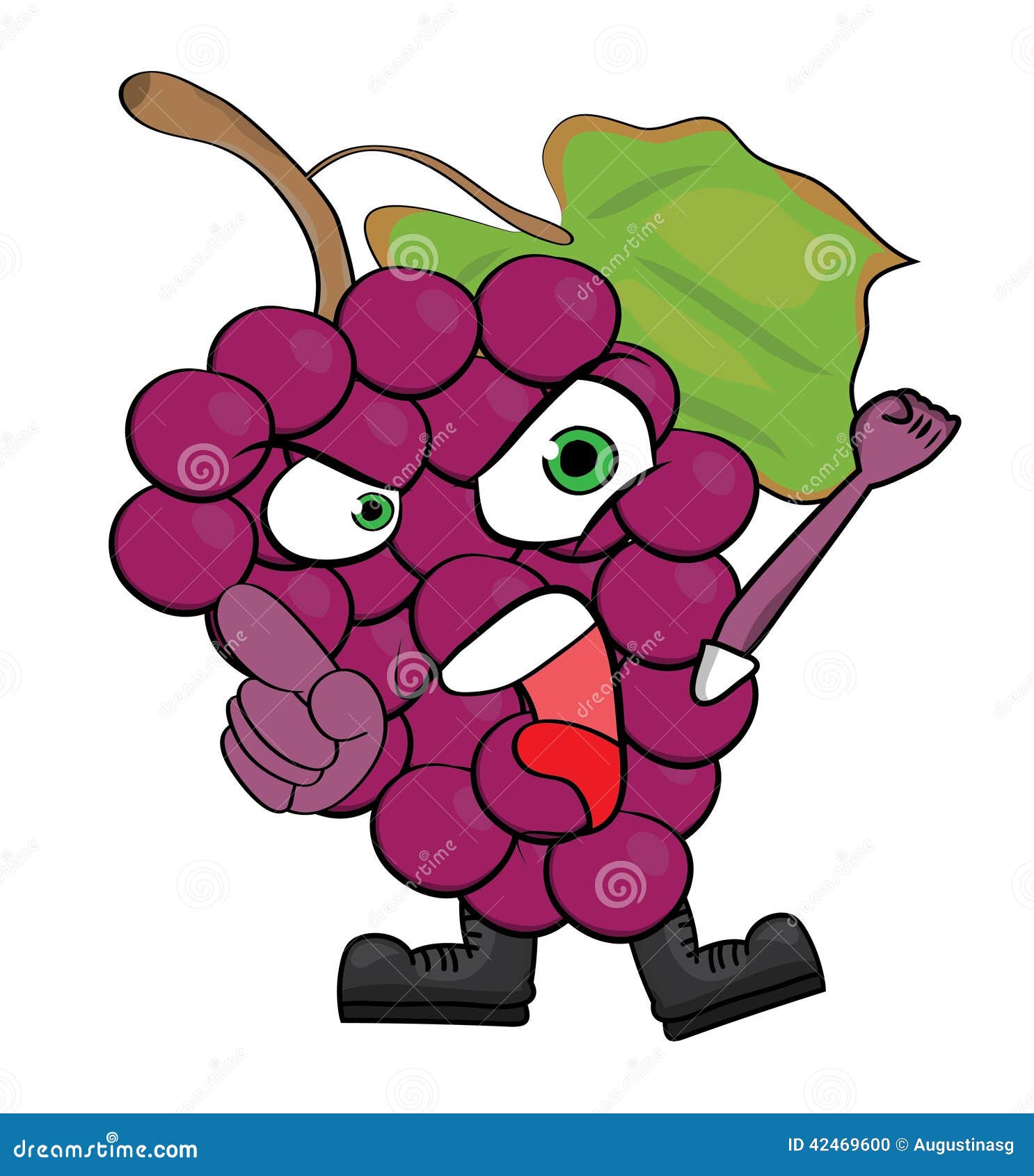 Grapes cartoon character stock illustration. Illustration of healthy ...