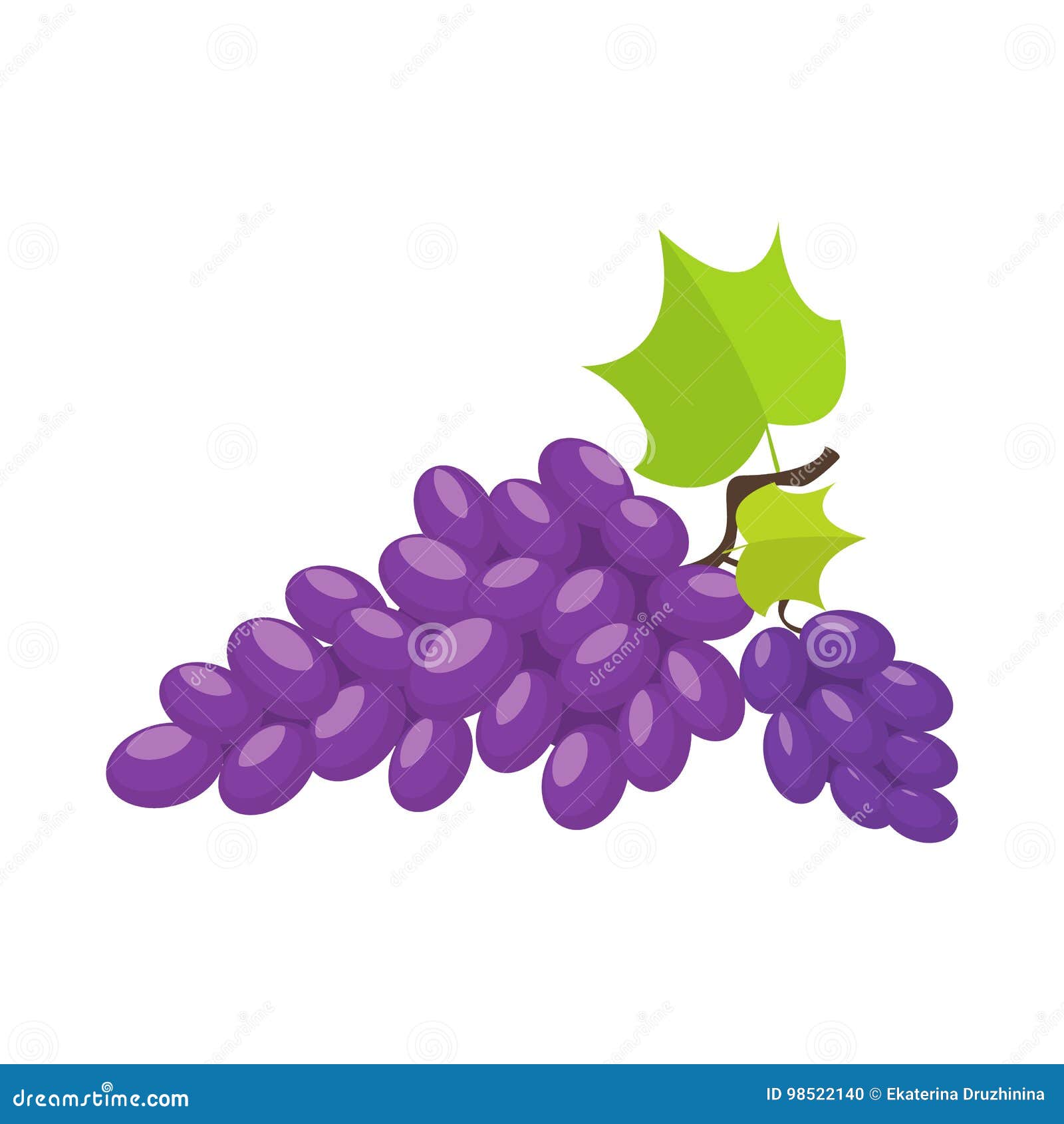 Grapes Cartoon Illustration Stock Vector - Illustration of healthy ...
