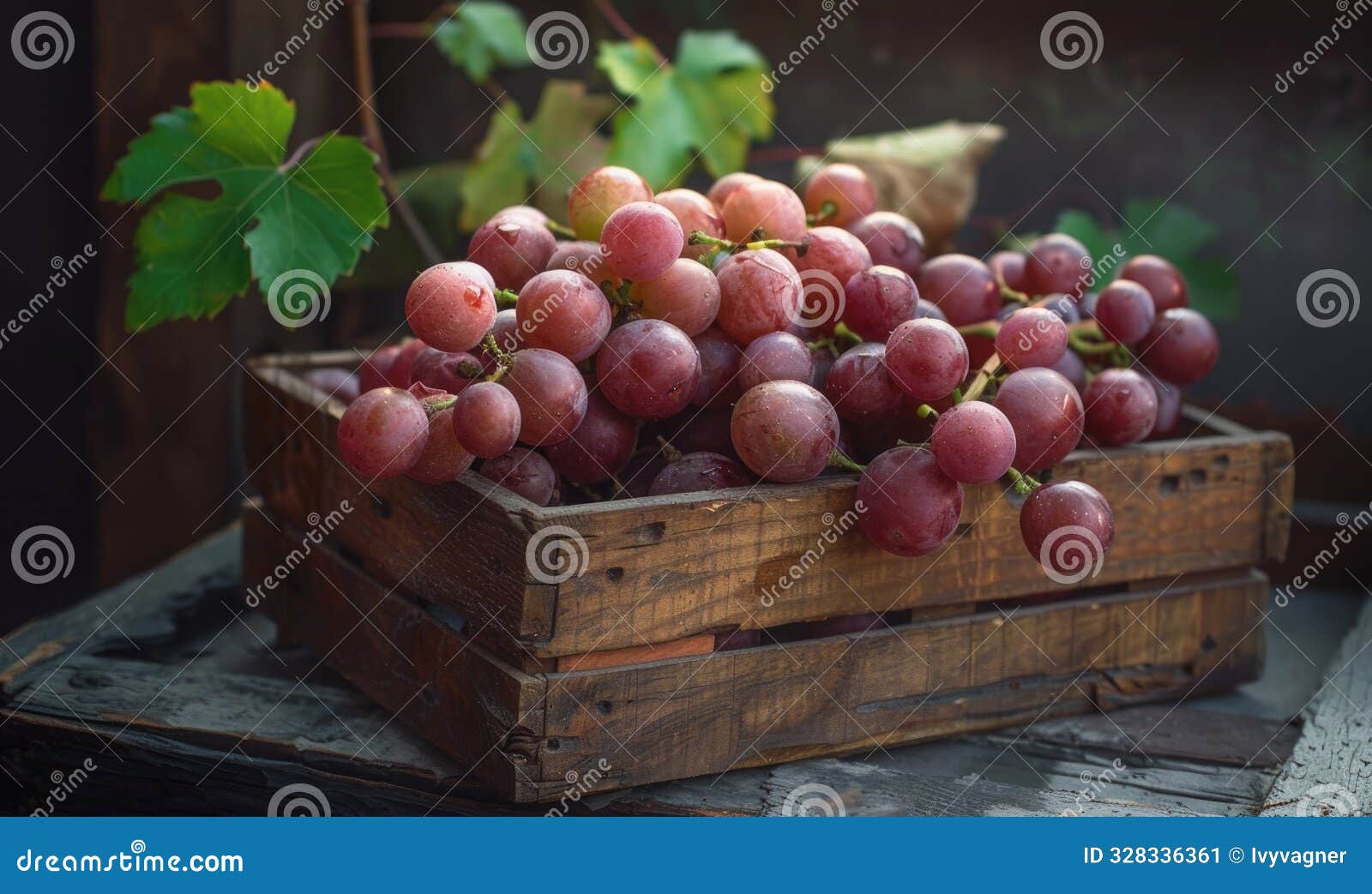 Grapes in a Classic Crate with a Rustic Charm Stock Image - Image of ...