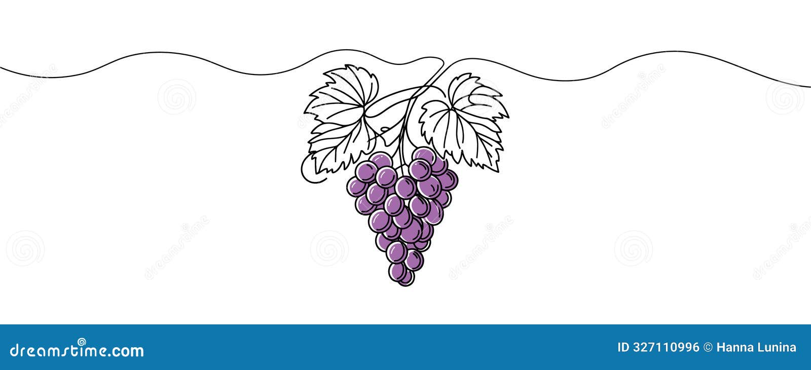 Grapes in Continuous Line Drawing Style. Vector Illustration. Stock ...
