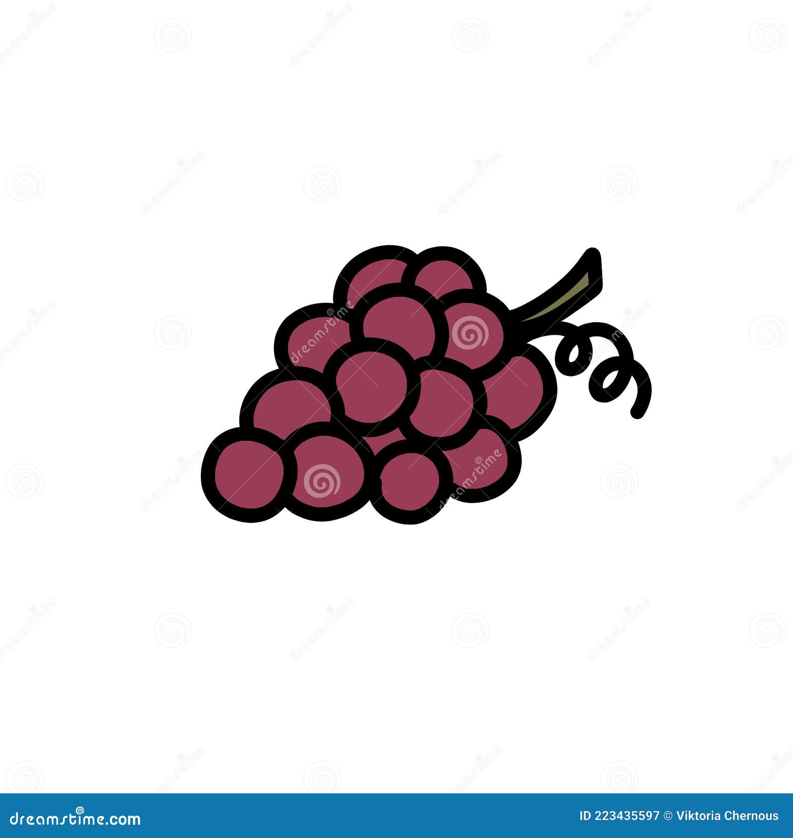 Grapes Doodle Icon, Vector Color Line Illustration Stock Vector ...