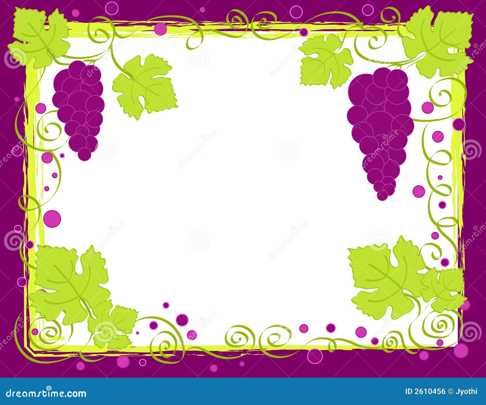 Grapes frame stock illustration. Illustration of design - 2610456