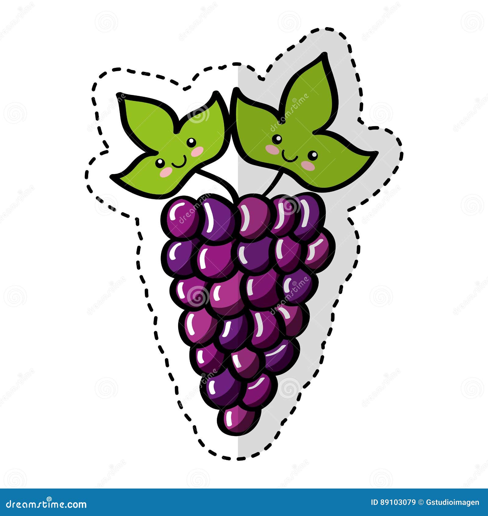 Grapes Fresh Fruit Comic Character Stock Vector - Illustration of ...