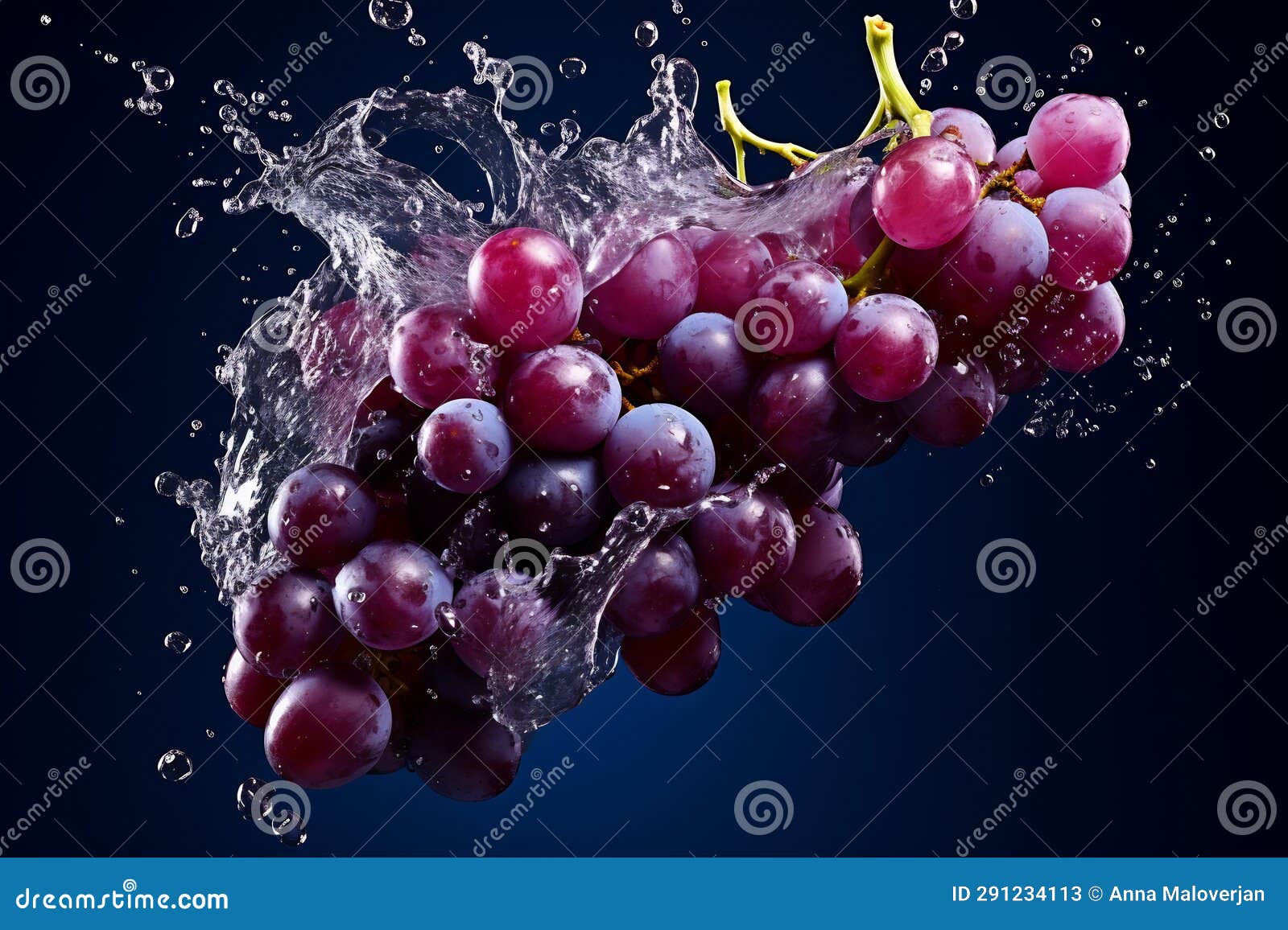 Grapes Fruit in a Splash of Water Stock Image - Image of falling, drop ...