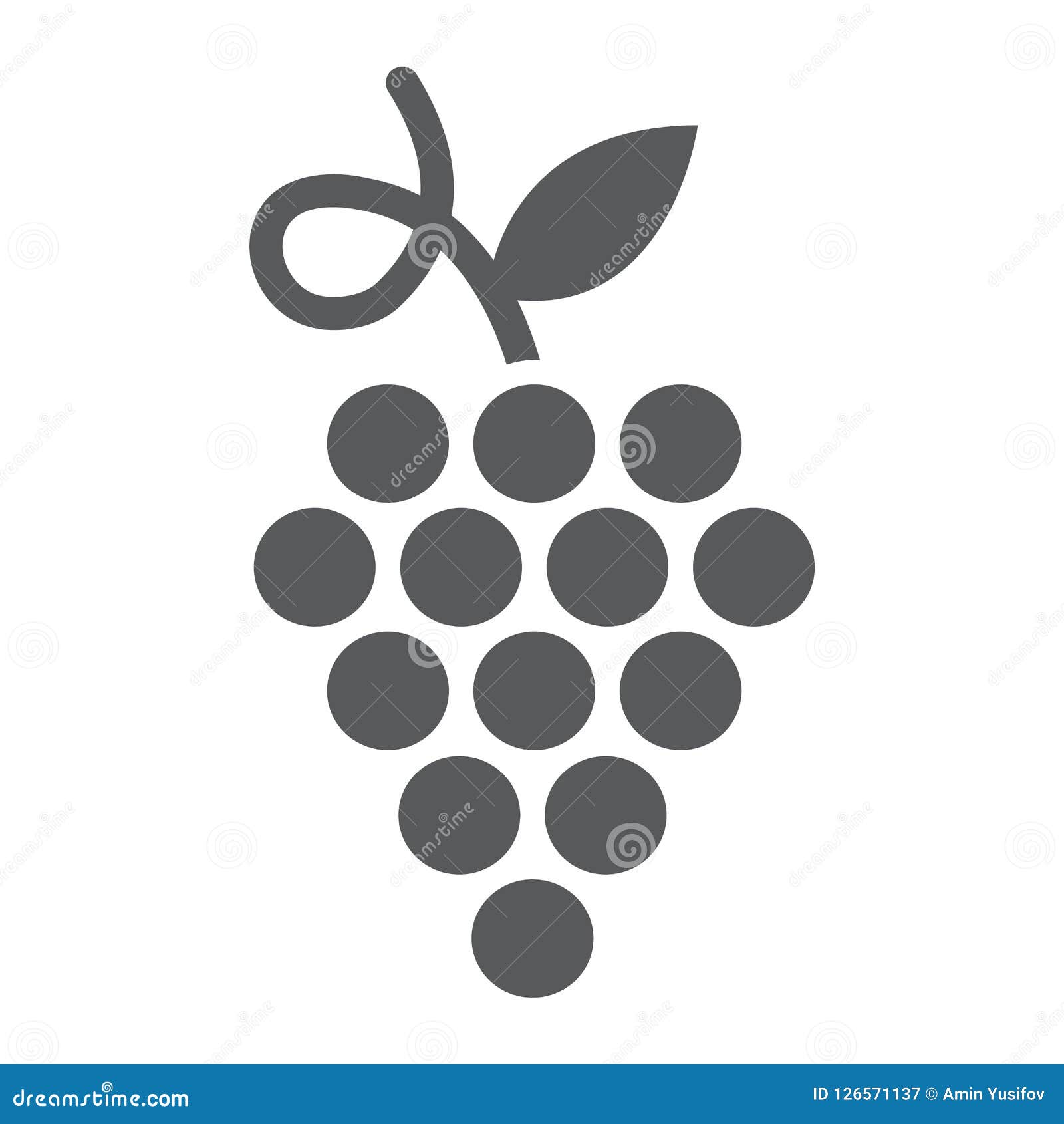 Grapes Glyph Icon, Fruit and Plant, Wine Sign, Vector Graphics, a Solid ...