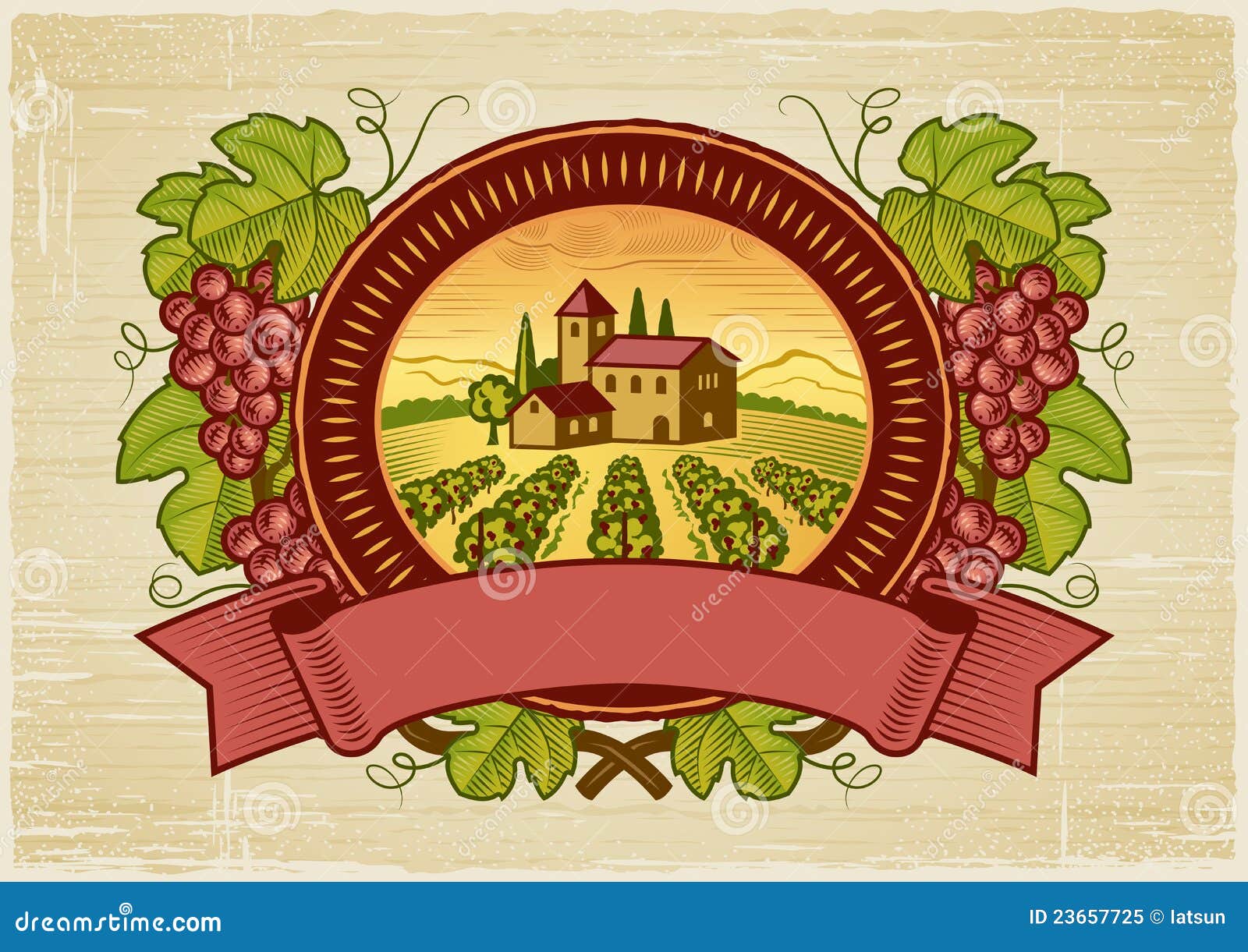 Grapes harvest label stock vector. Illustration of plantation - 23657725
