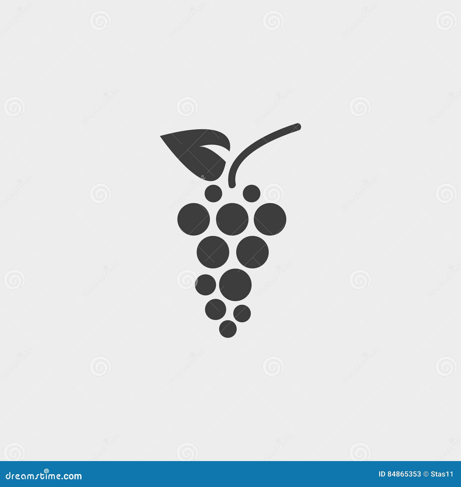 Grapes Icon in a Flat Design in Black Color. Vector Illustration Eps10 ...