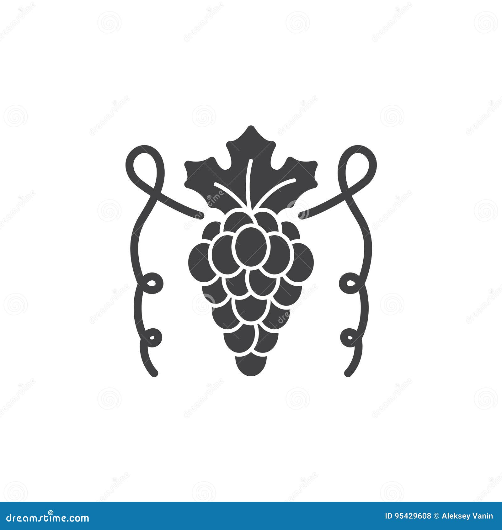 Grapes Icon Vector, Filled Flat Sign, Solid Pictogram Isolated on White ...