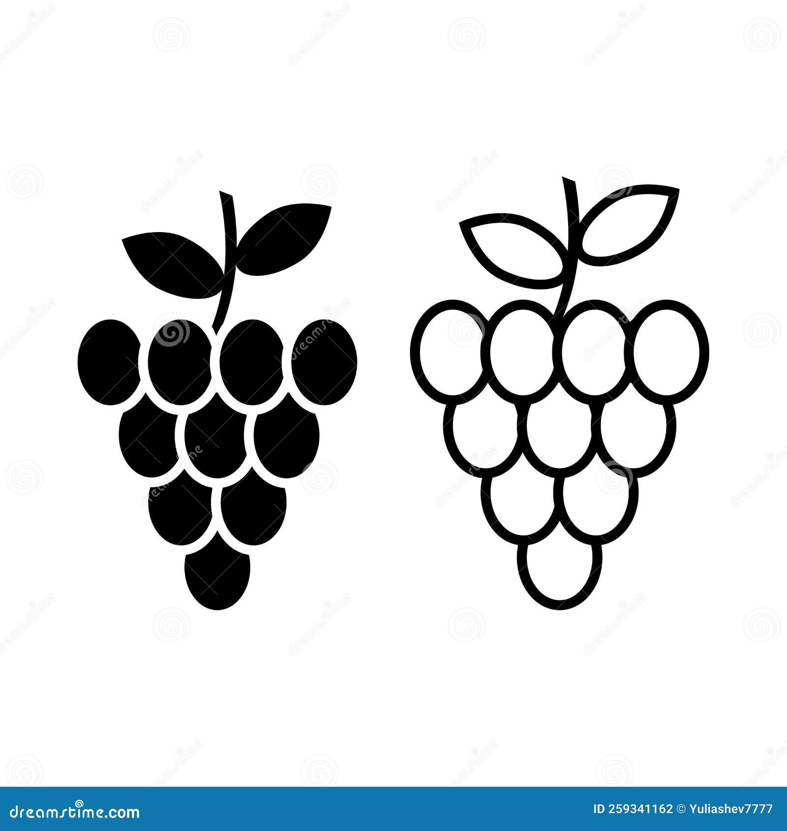 Grapes, icon vector. stock vector. Illustration of abstract - 259341162