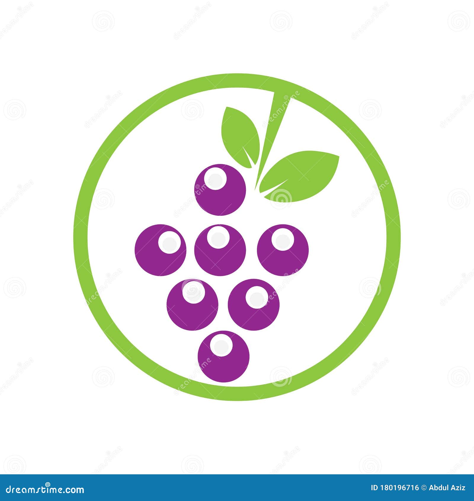 Grapes Illustration Logo Vector Stock Vector - Illustration of dessert ...