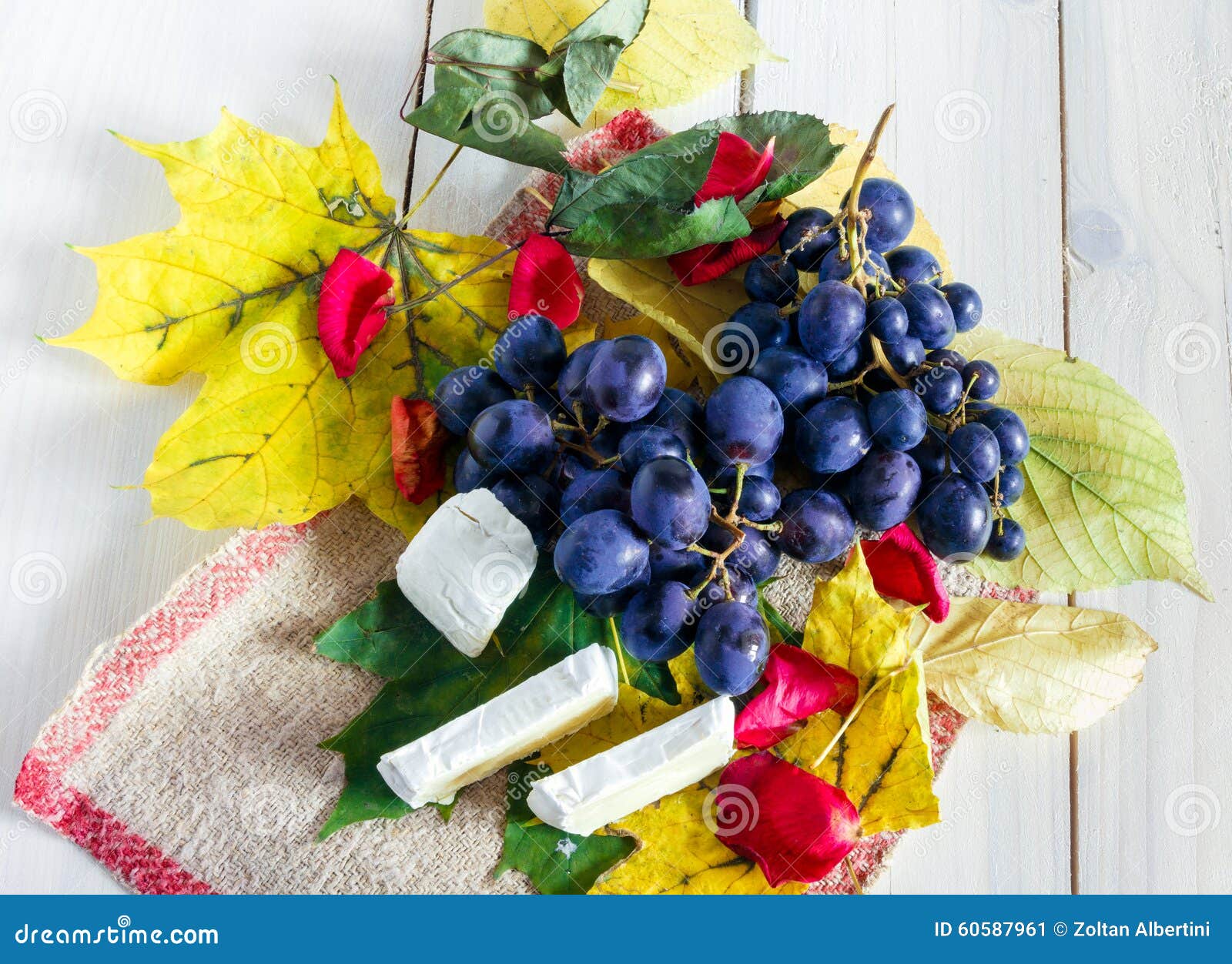 Grapes , leafs and cheese stock image. Image of brie - 60587961