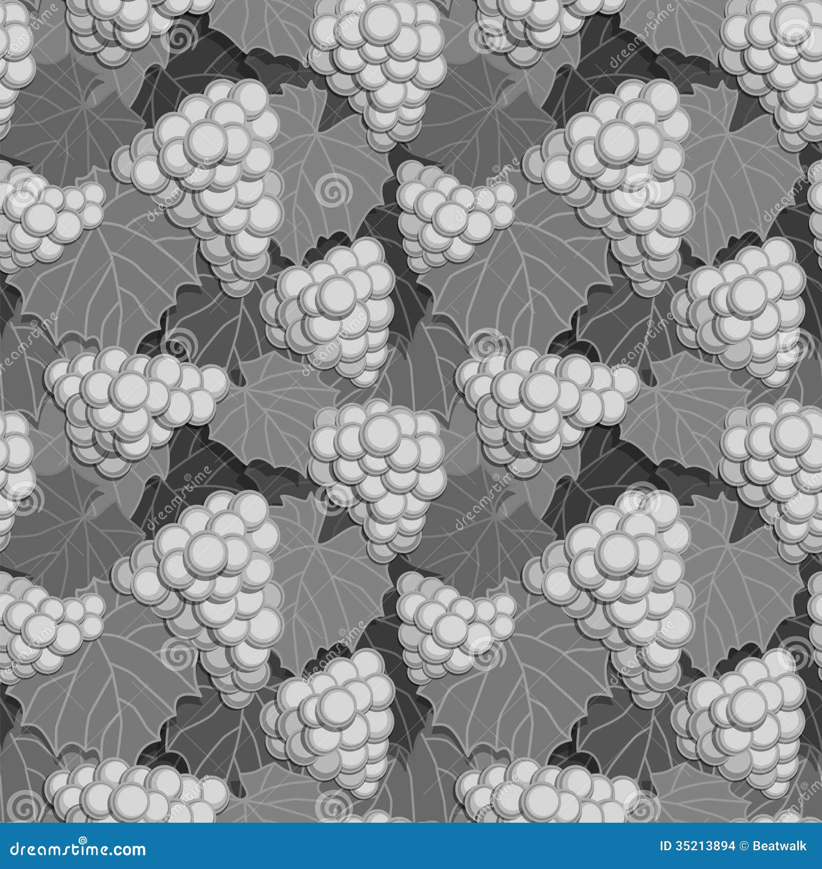 Grapes and Leaves Grayscale Stock Vector - Illustration of leaf ...