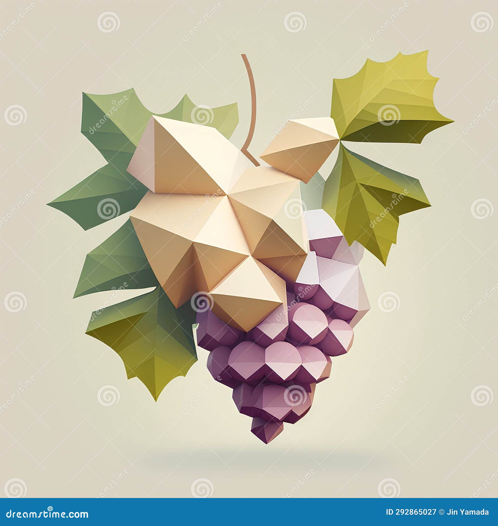 Grapes Low Polygon Style Vector Illustration. Low Poly Style Vector ...