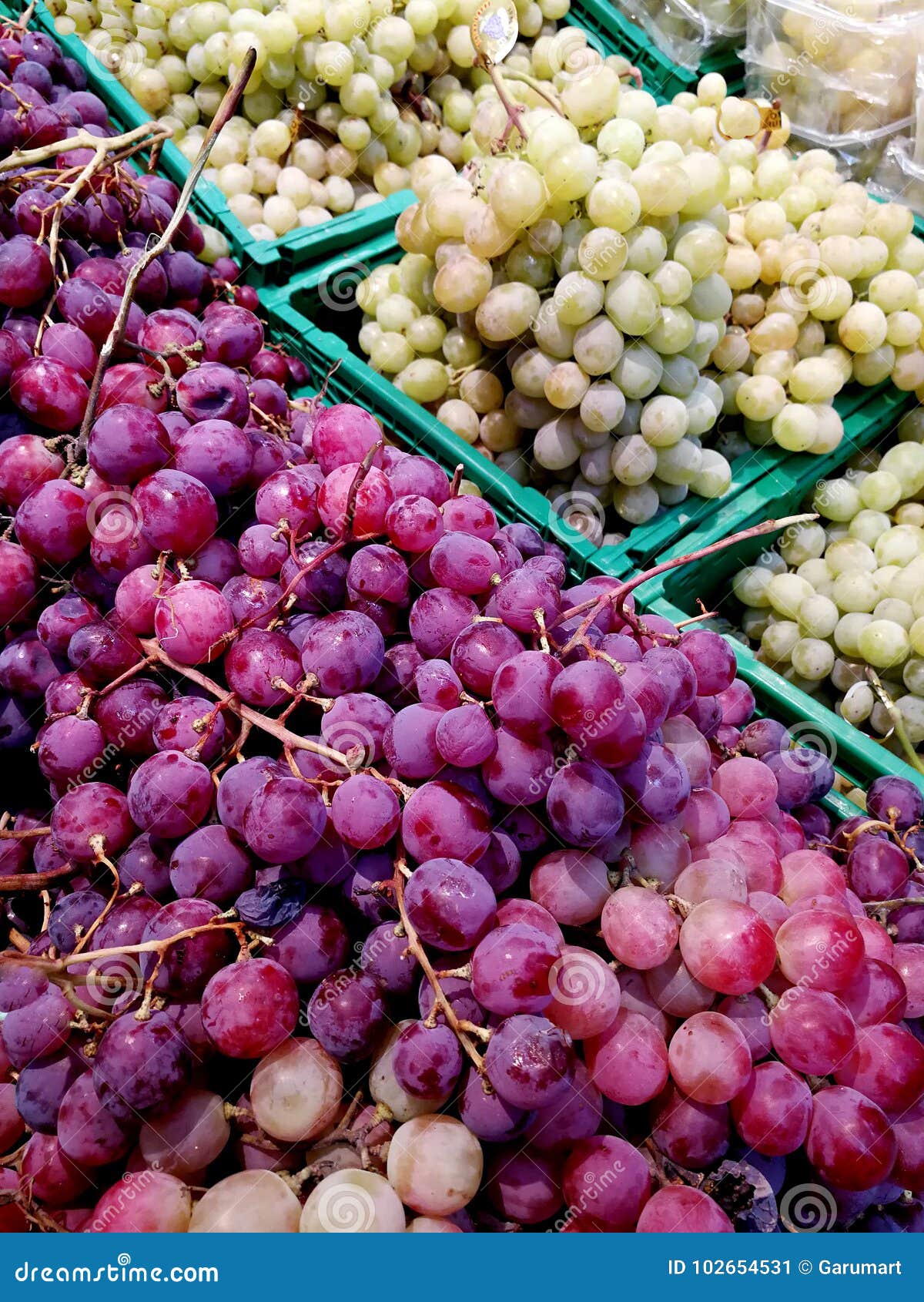 Grapes in the market stock image. Image of basket, food - 102654531