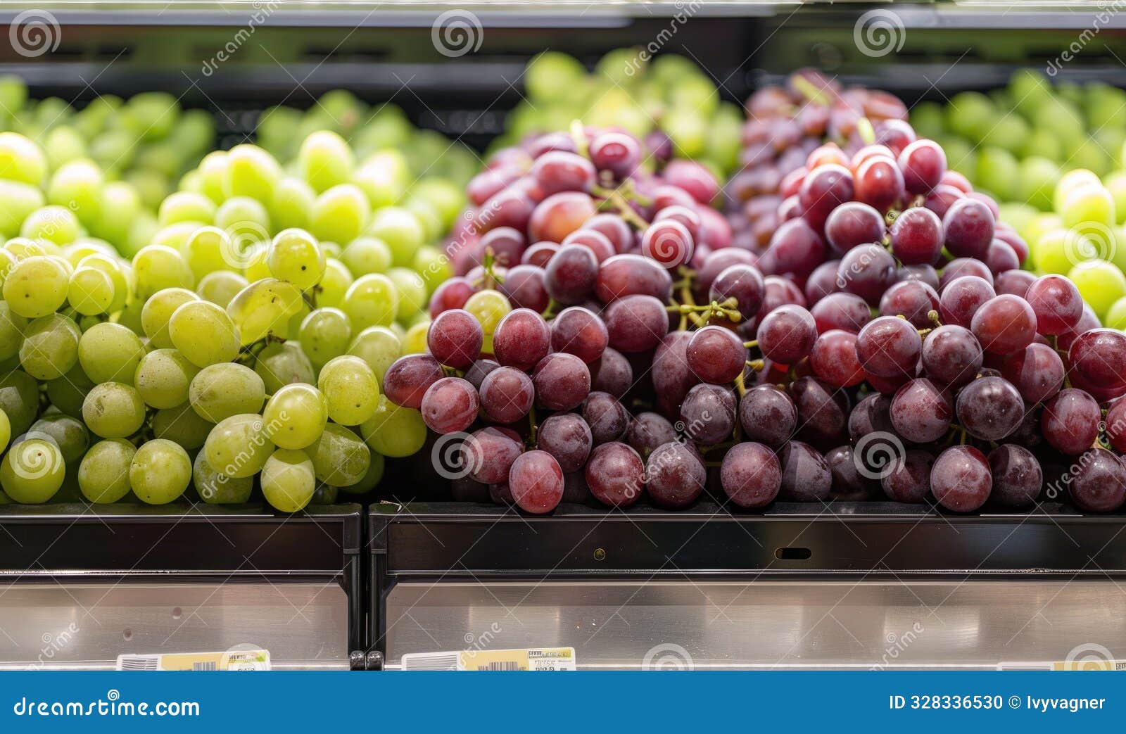 Grapes in a Modern Crate in a Trendy Grocery Store Stock Photo - Image ...