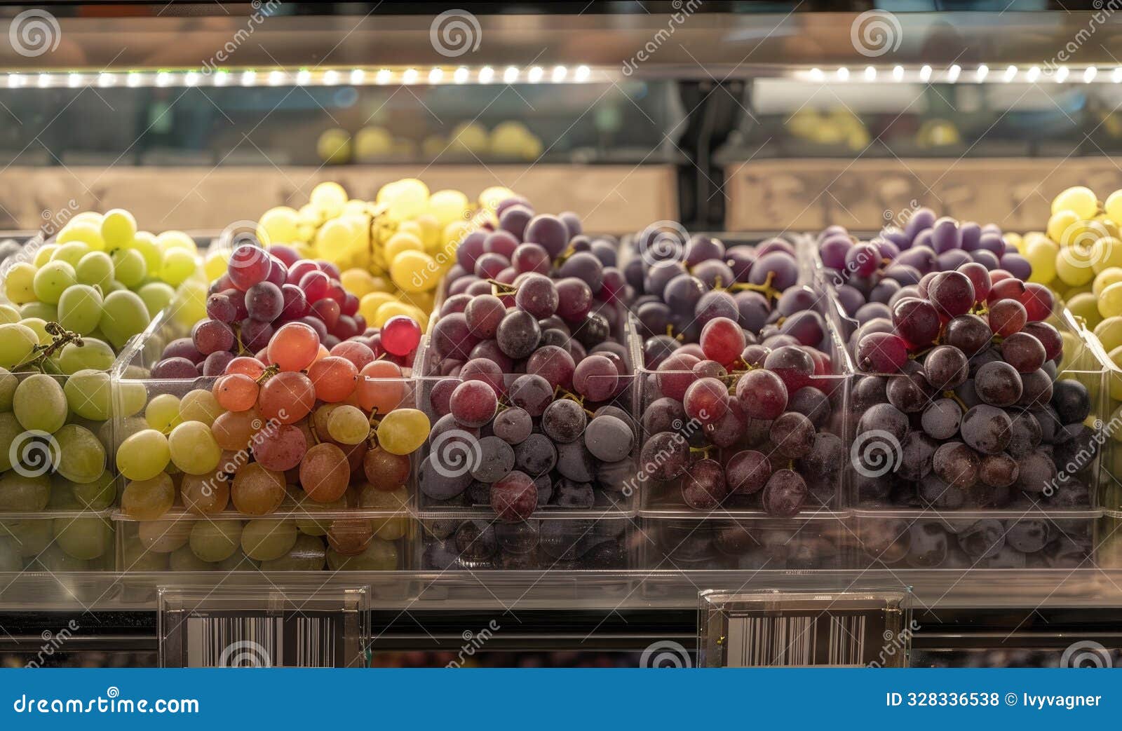 Grapes in a Modern Display at a Supermarket Stock Photo - Image of ...
