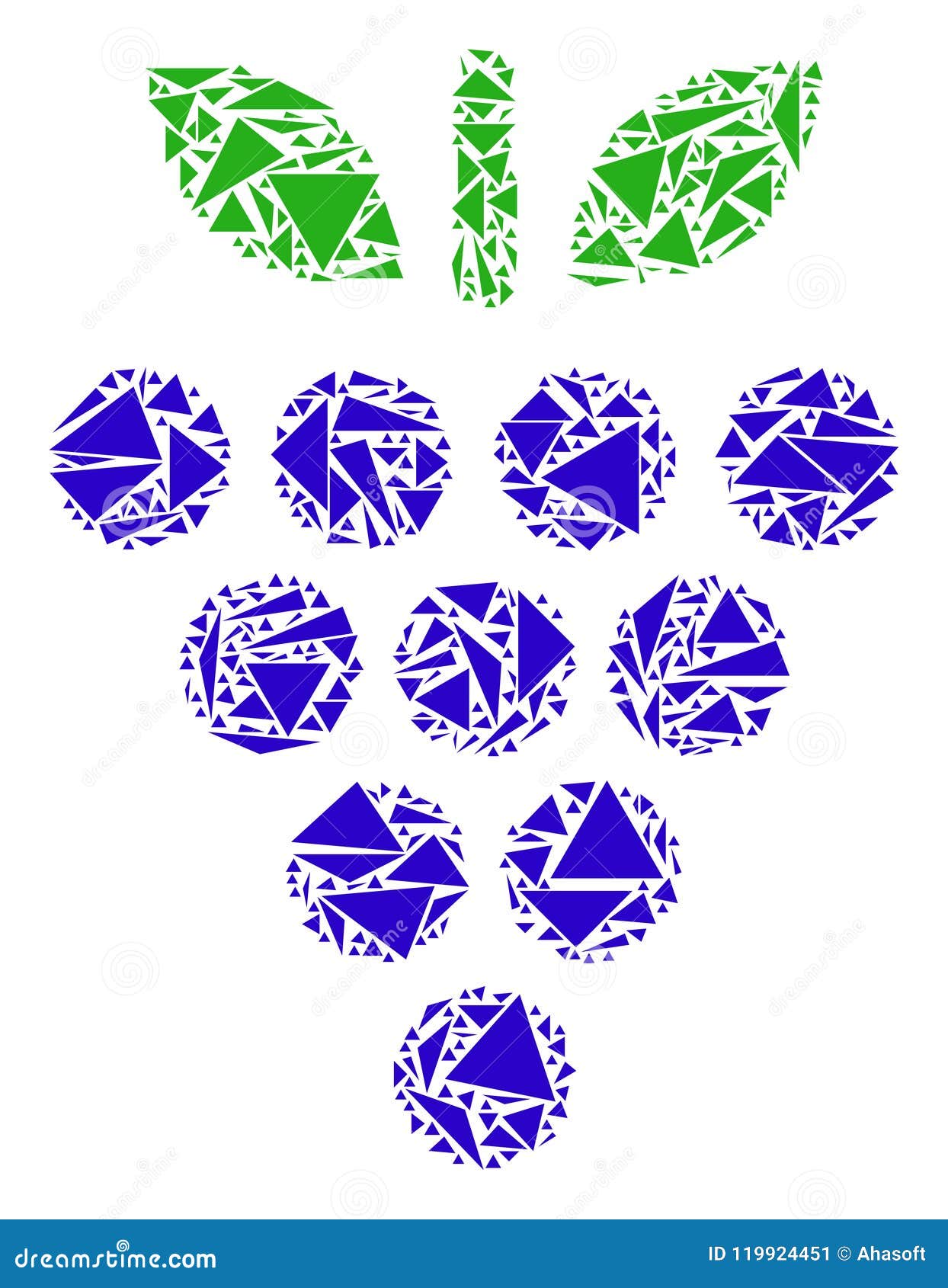 Grapes Collage of Triangles Stock Vector - Illustration of object ...