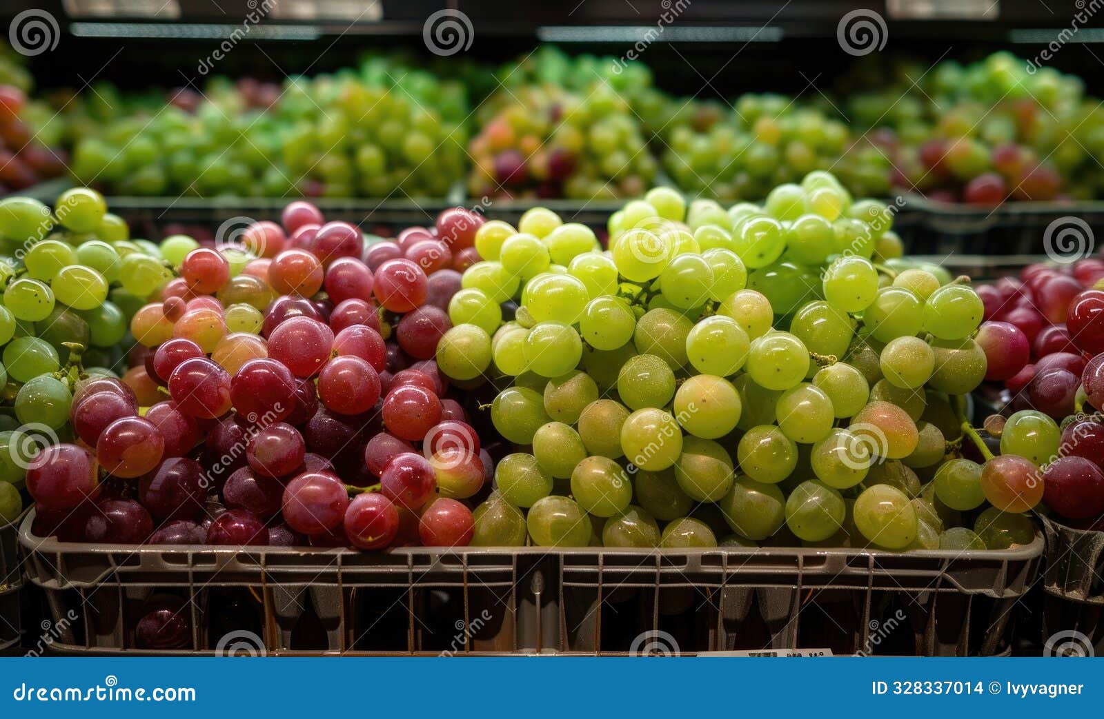 Grapes Neatly Arranged in a Grocery Store Display Stock Photo - Image ...