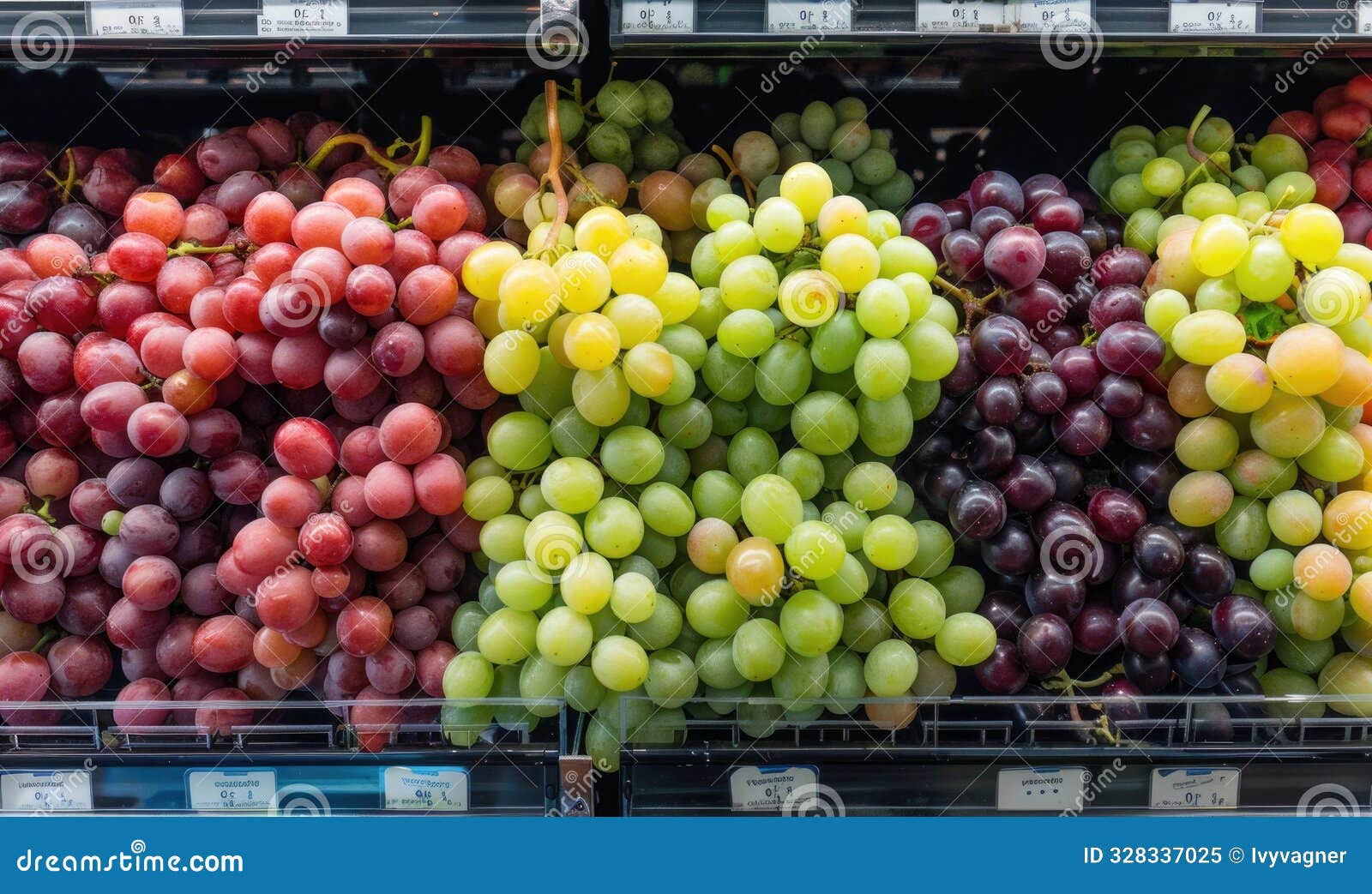 Grapes Neatly Arranged in a Grocery Store Display Stock Image - Image ...