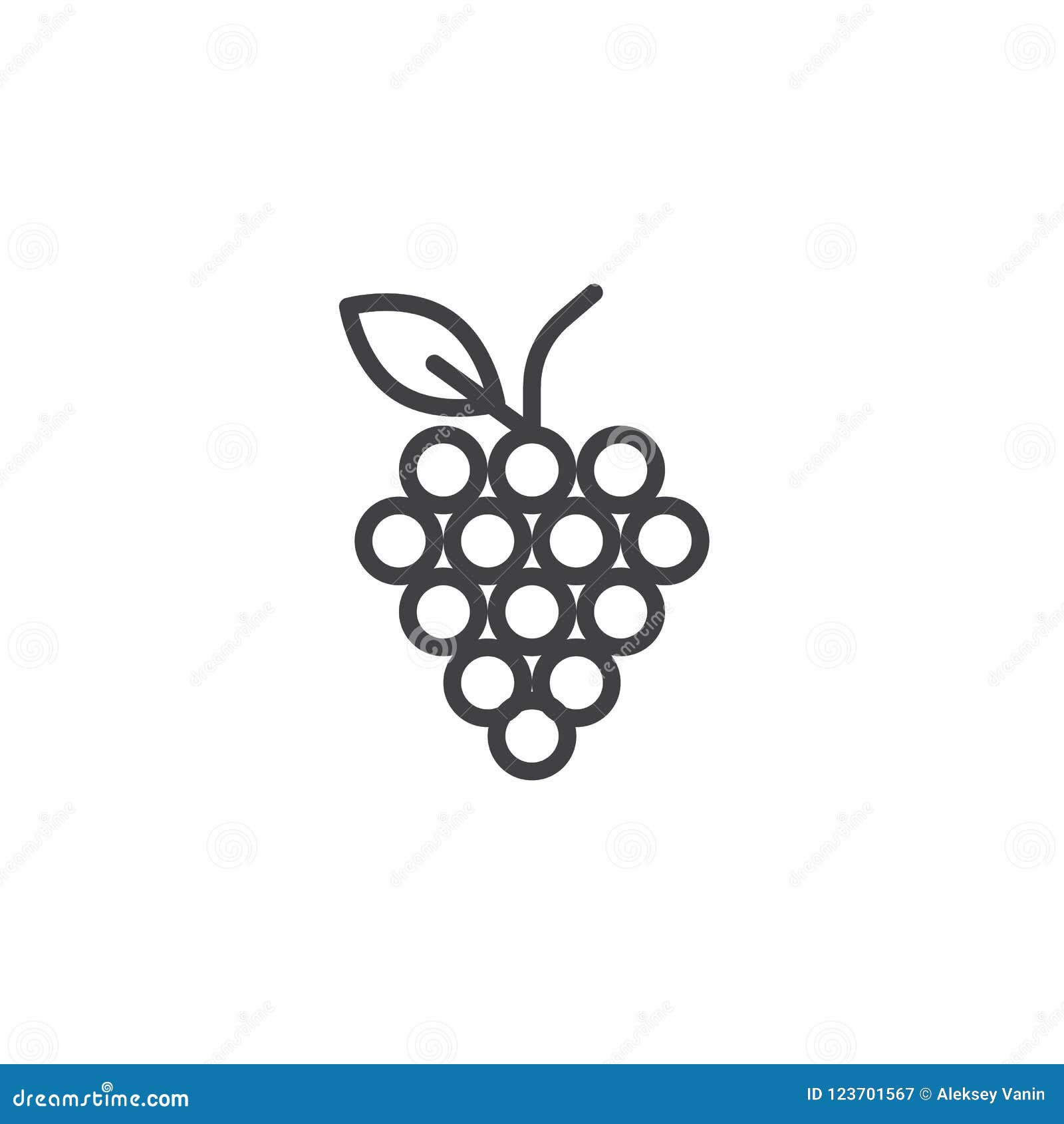 Grapes outline icon stock vector. Illustration of line - 123701567