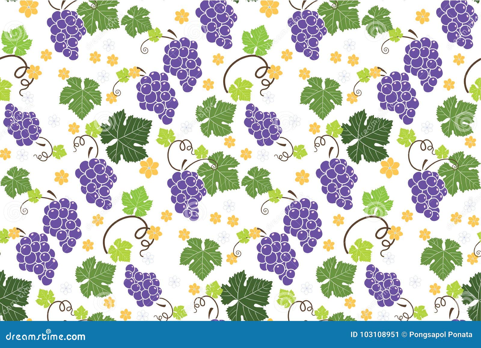 Grapes Patterns Backgrounds Seamless Stock Illustration - Illustration ...