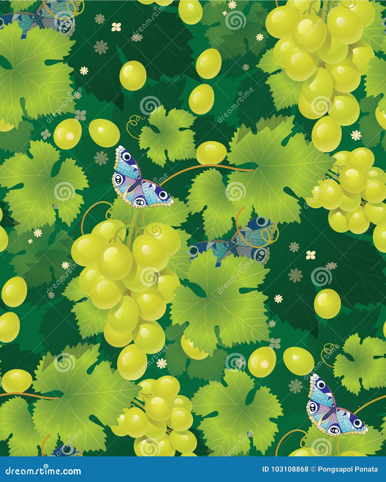 Grapes Patterns Seamless Backgrounds Stock Illustration - Illustration ...
