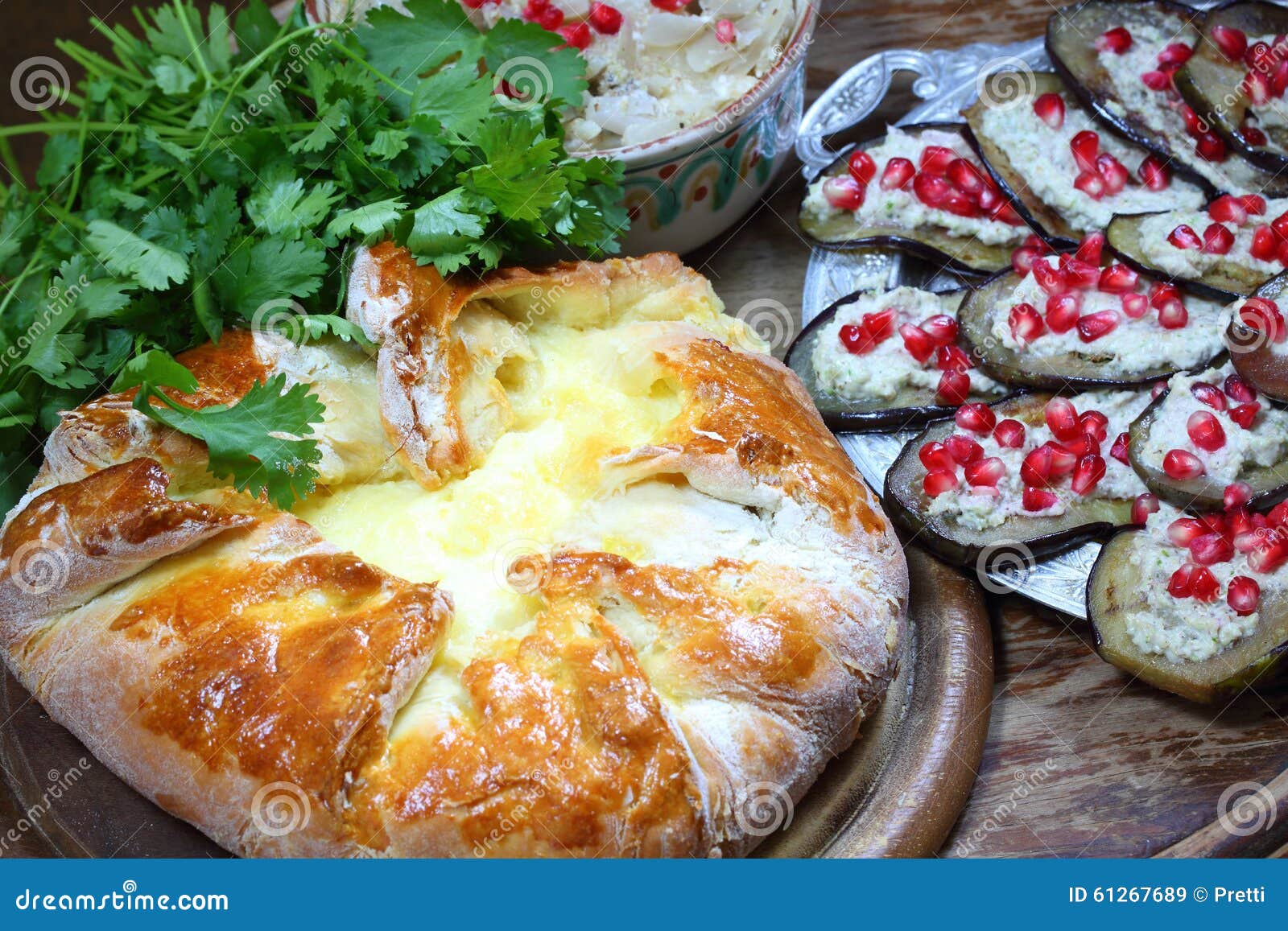 Grapes and Puff Pie with a Cheese Stuffing Stock Image - Image of ...