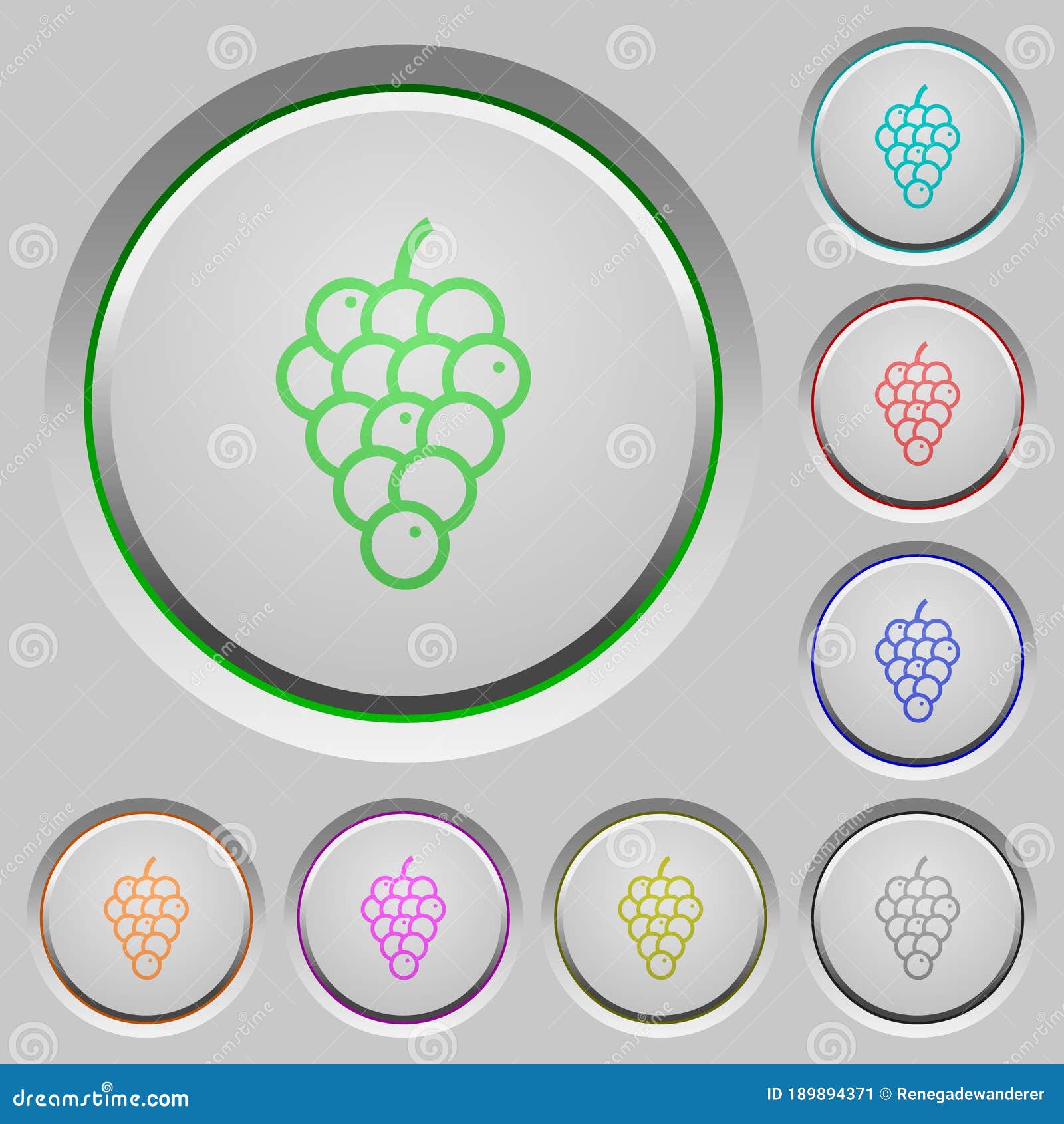 Grapes push buttons stock vector. Illustration of grape - 189894371