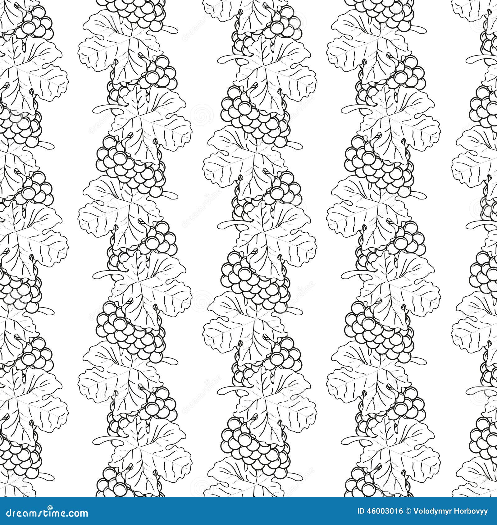 Grapes seamless pattern stock vector. Illustration of grapevine - 46003016