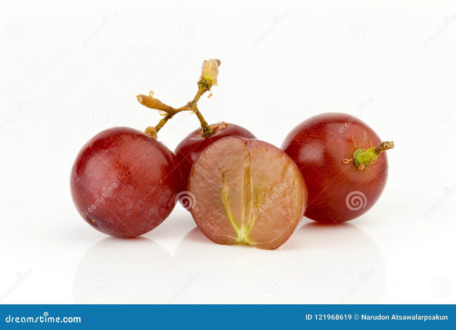 Grapes Seedless Red Single Isolated on White Background Stock Image ...