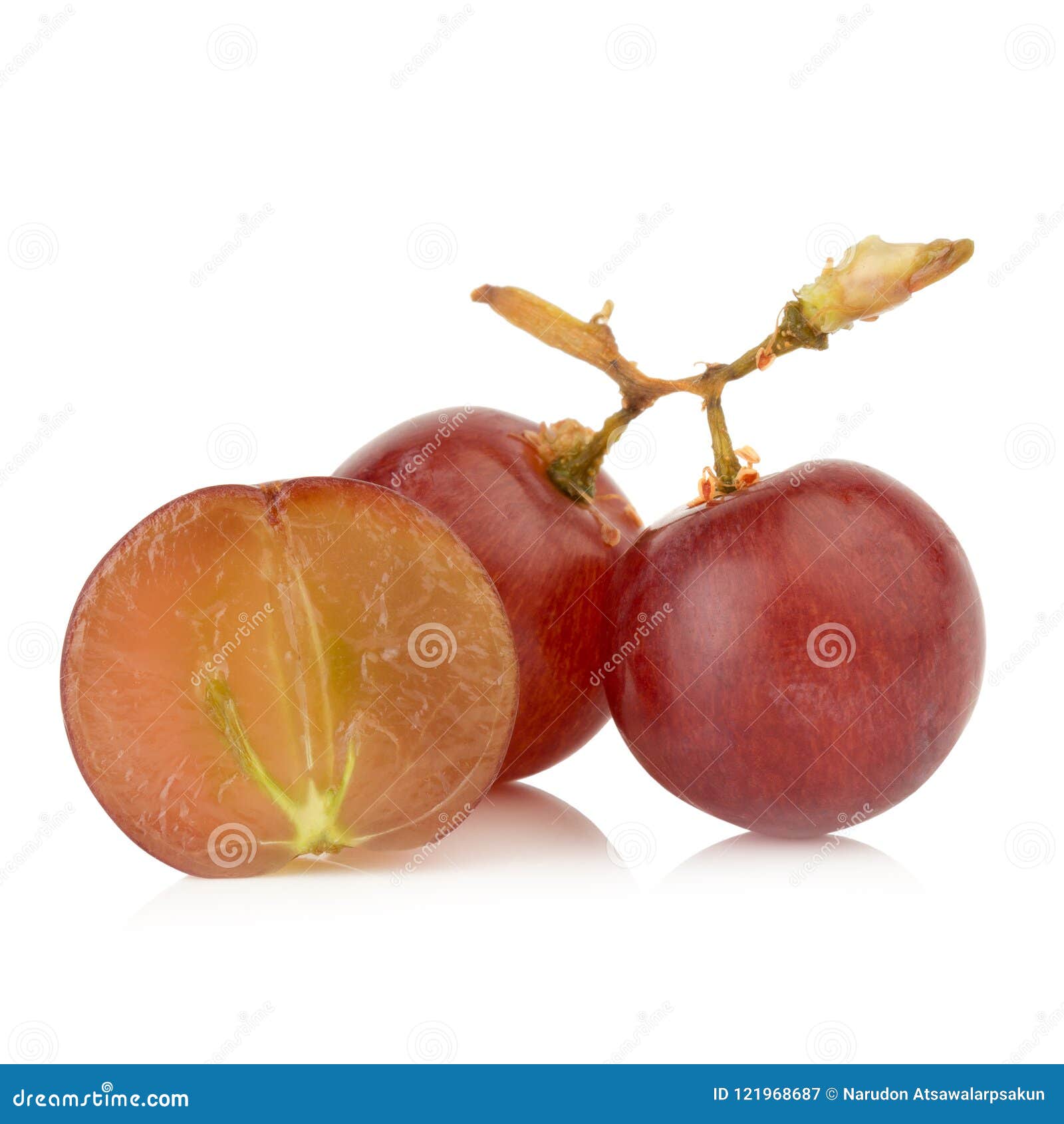 Grapes Seedless Red Single Isolated on White Background Stock Image ...
