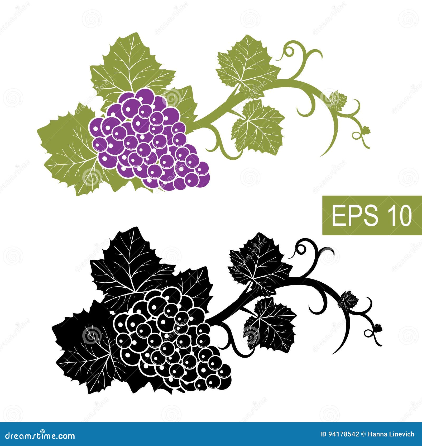 The Grapes are Symbols. Vector Isolated Signs Stock Illustration ...