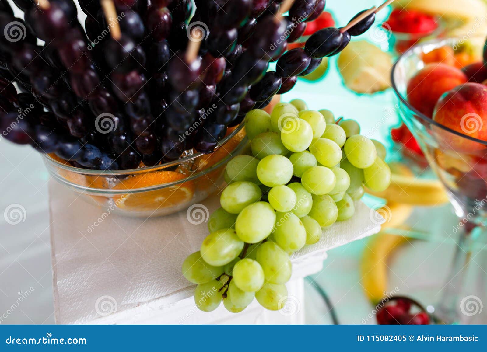 Grapes at Table Luxury Fruit Decor Stock Image - Image of melon, sweet ...