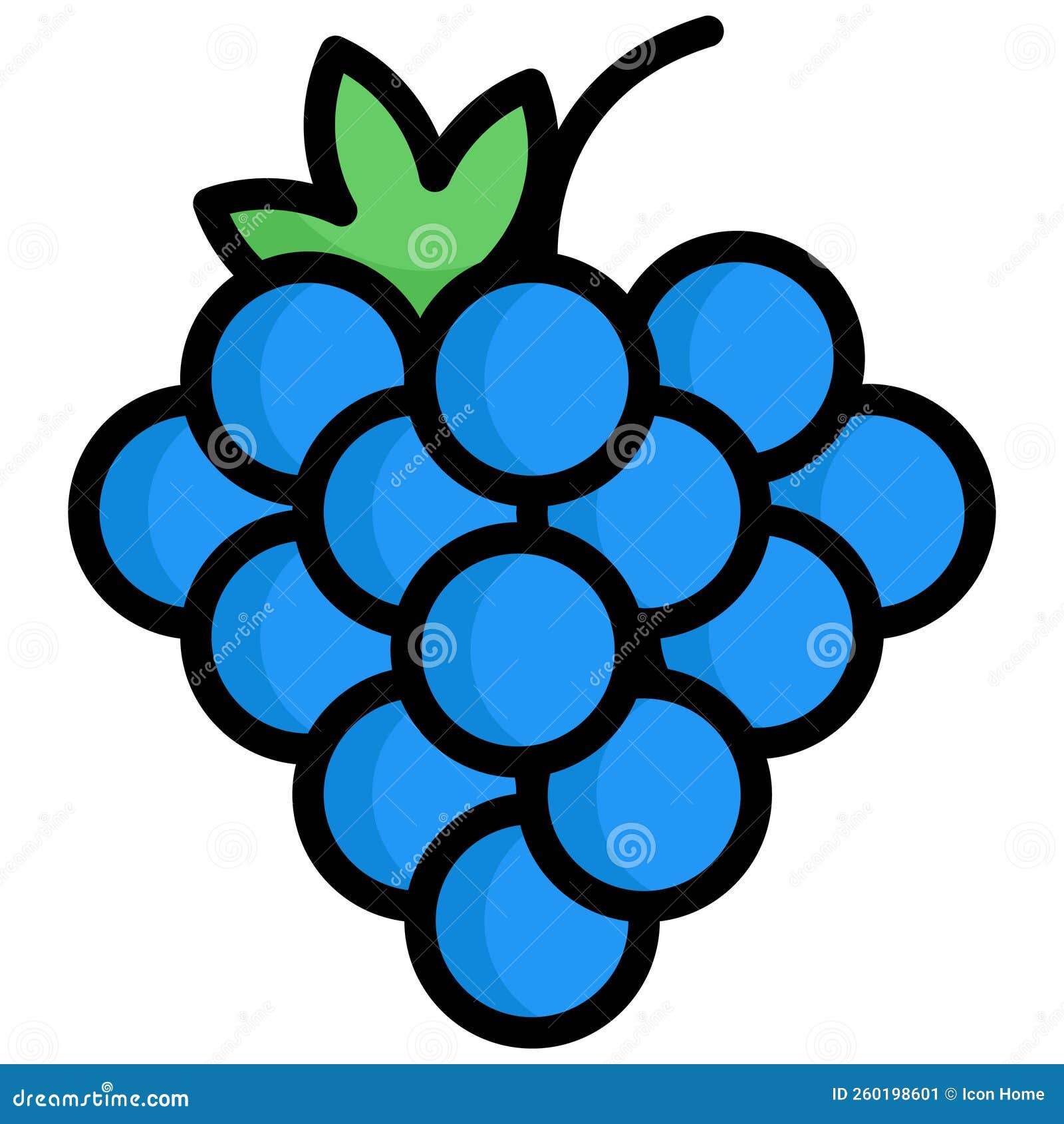Grapes Vector Outline Colored Icon. Modern Colored Outline Symbols ...
